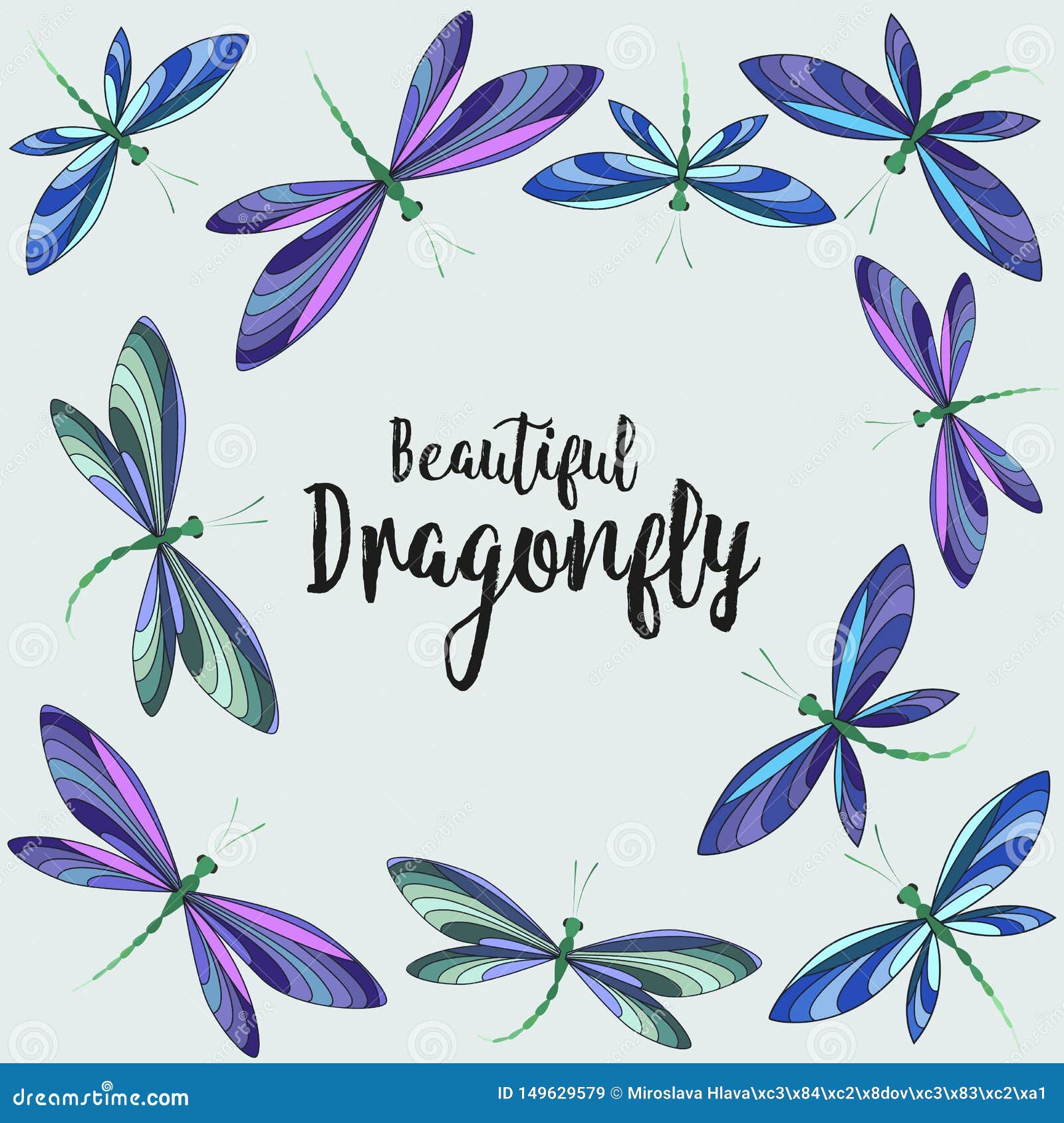 Dragonflies in flight stock vector. Illustration of isolated - 149629579