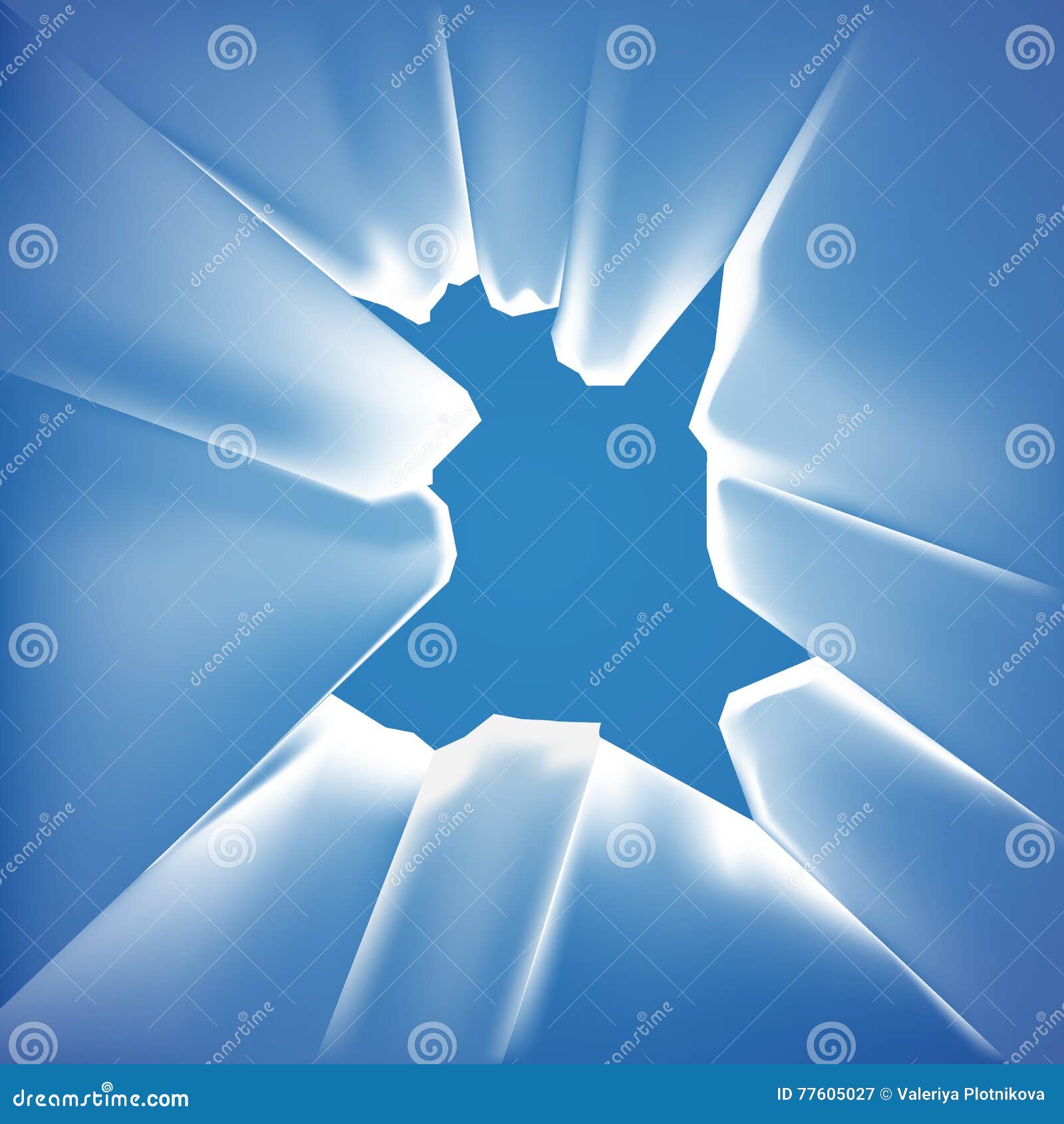 Vector Illustration with a Broken into Fragments Glass Stock Vector ...