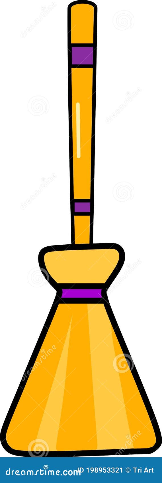 Vector Illustration of a Broomstick Stock Vector - Illustration of ...