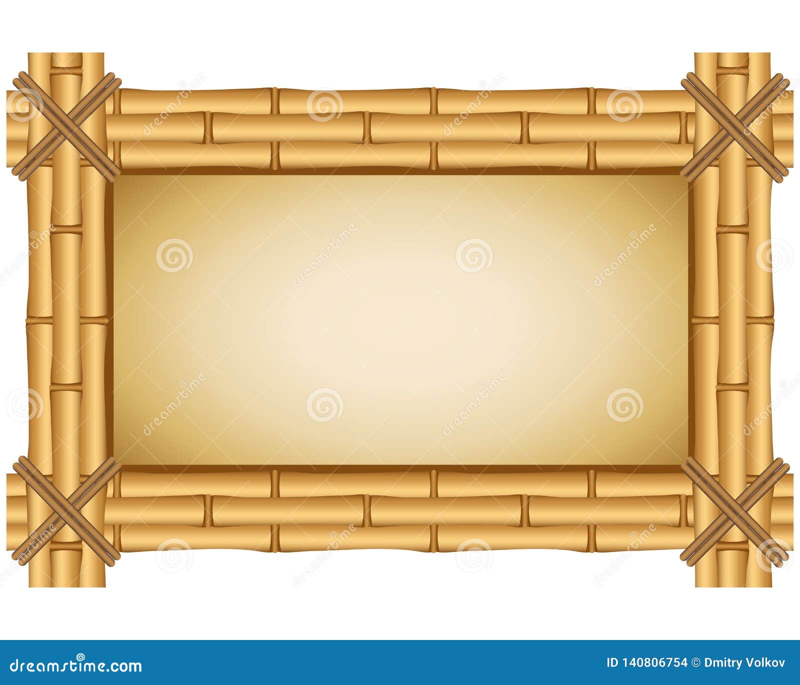 Vector Illustration of Brown Bamboo Stick Border Isolated on White ...