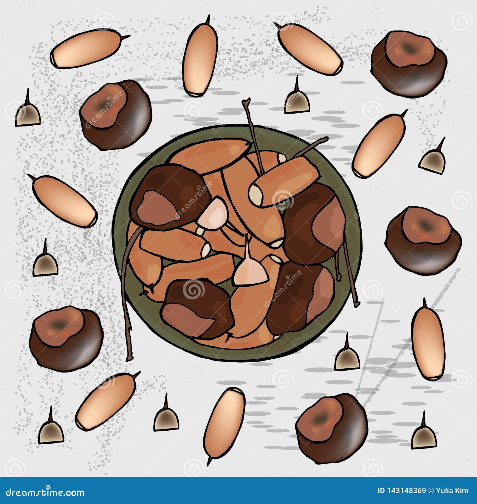 Illustration Of Chestnuts Cartoon | CartoonDealer.com #164415137