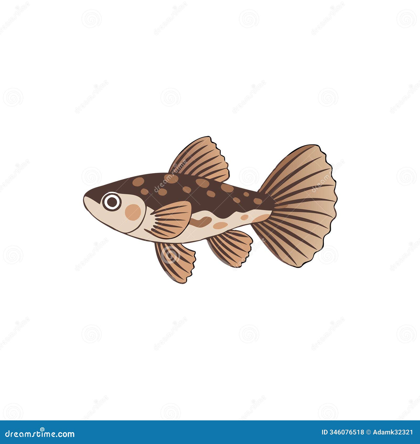 Spotted Fish Flat Style Illustration Cartoon Vector | CartoonDealer.com ...