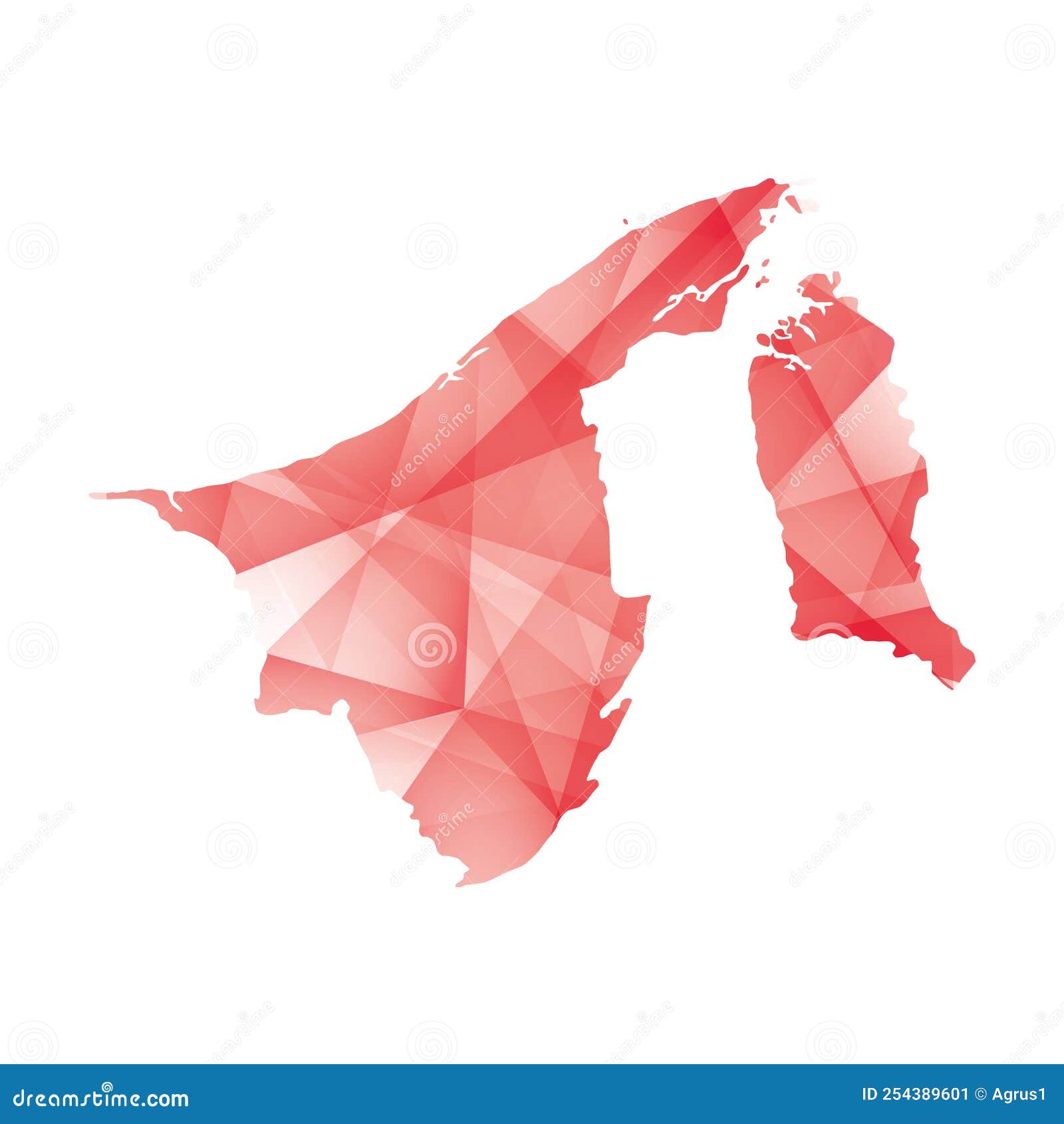 Brunei Map With Shapes Of Regions. Cartoon Vector | CartoonDealer.com ...