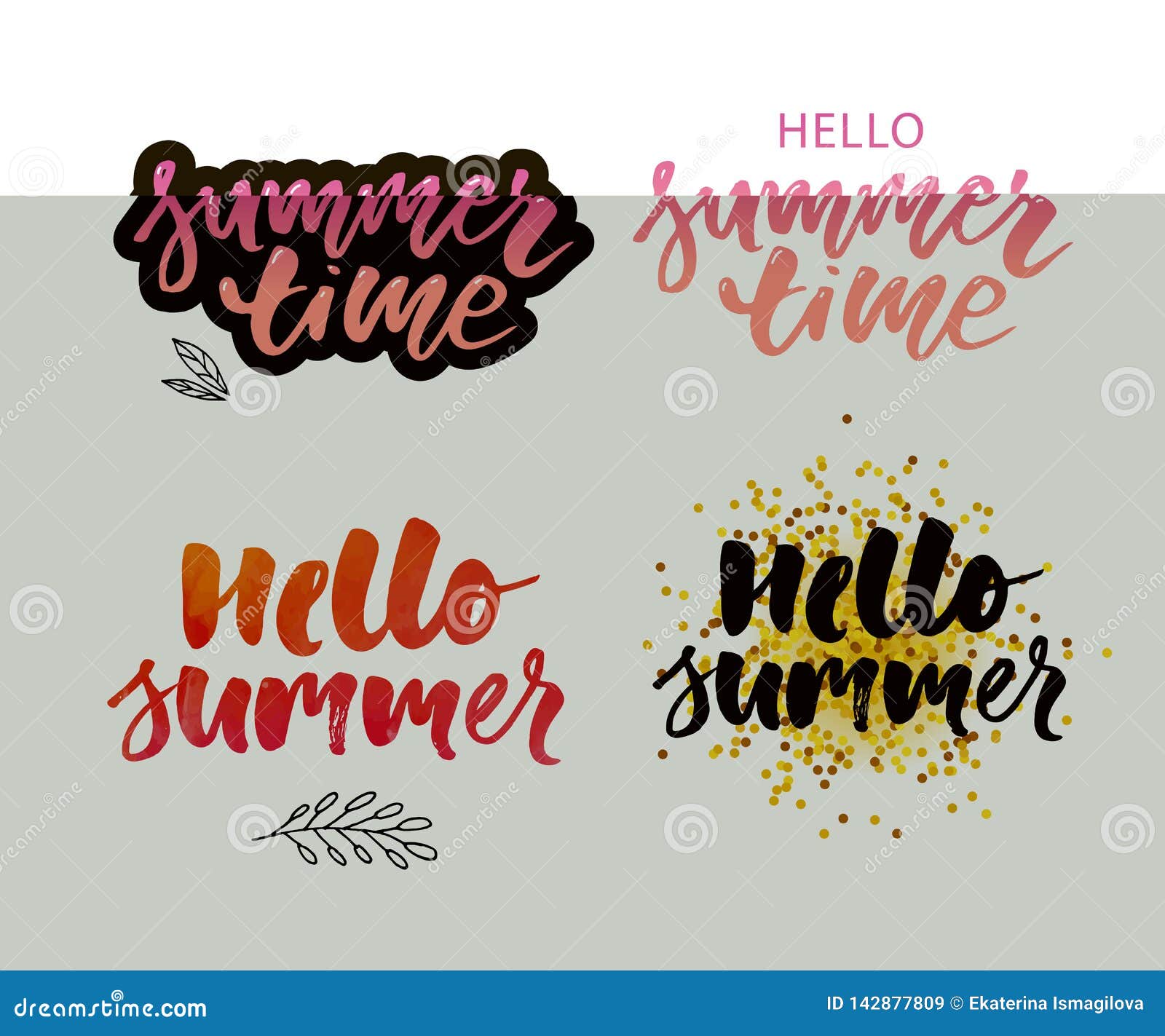Vector Illustration: Brush Lettering Composition of Summer Vacation ...