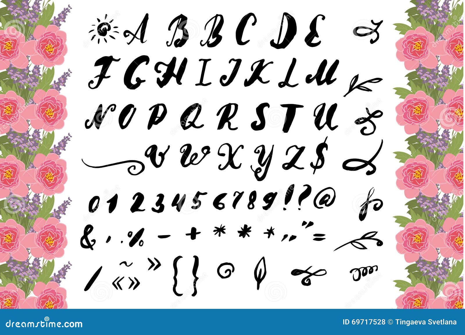 Vector Illustration Brush Style of Calligraphy Alphabet Stock ...