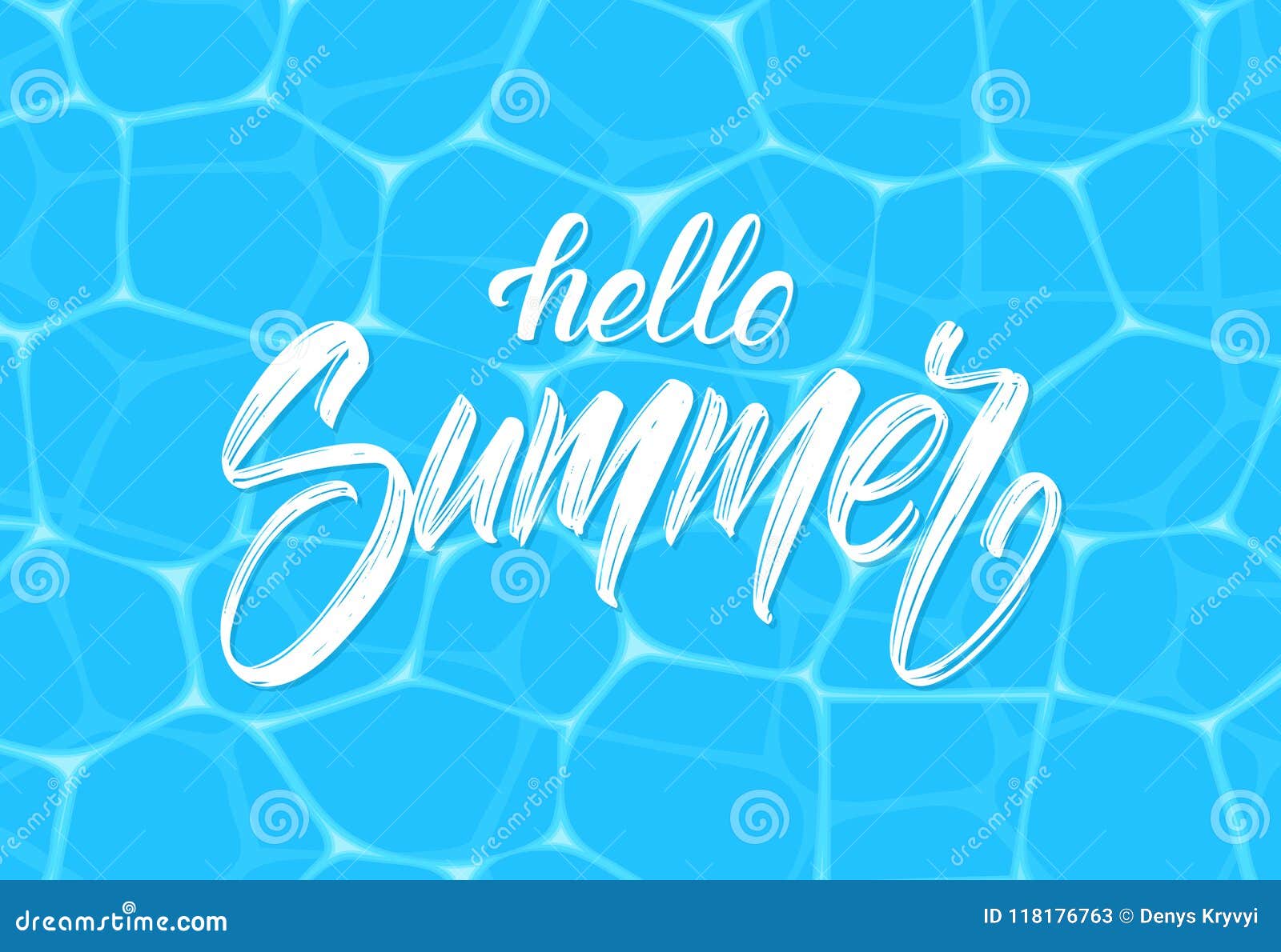 Vector Illustration: Brush Type Lettering Composition of Hello Summer ...