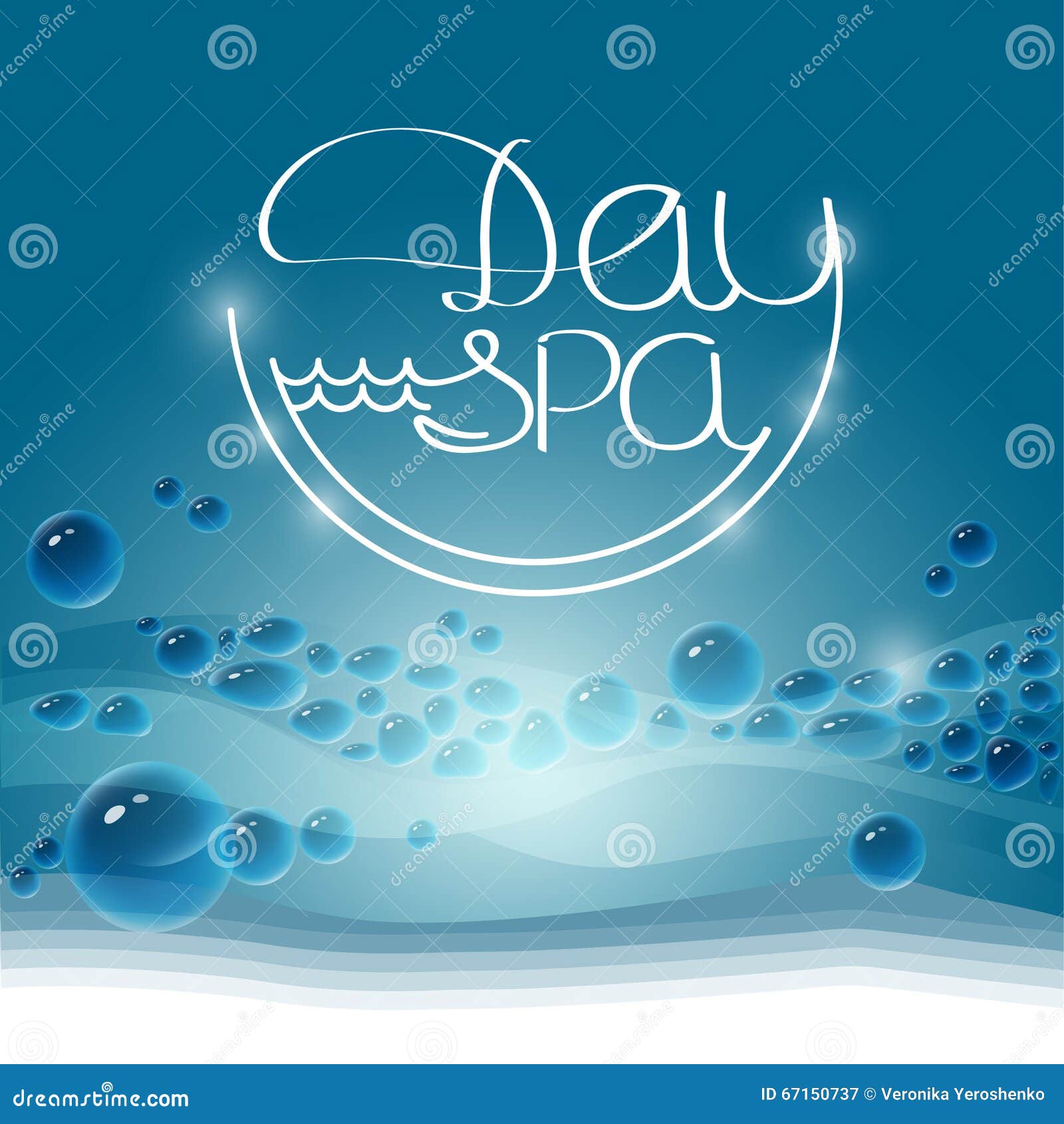 Vector Illustration with Bubble and White Handwritten Words Day Spa ...