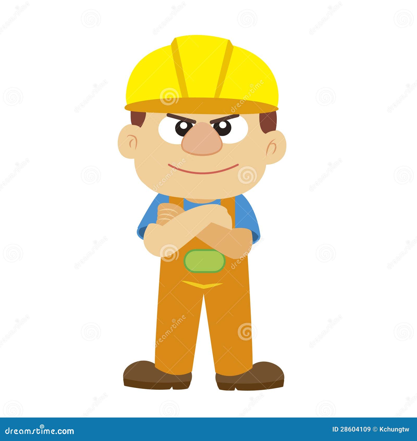 Vector Illustration of a Builder in Yellow Helmet Stock Vector ...