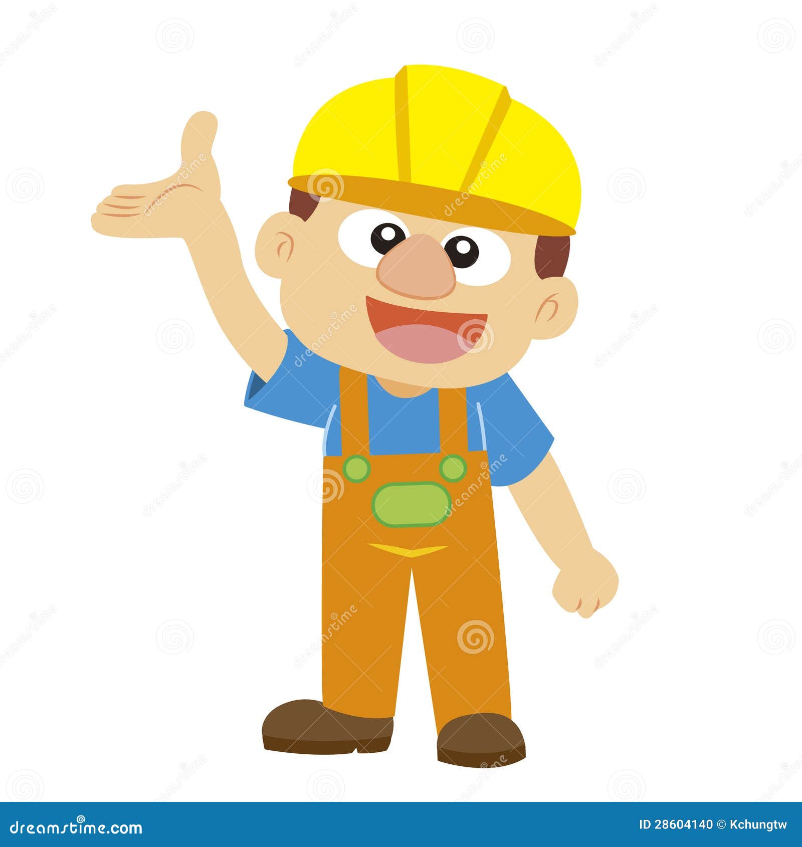 Vector Illustration Of A Builder In Yellow Helmet | CartoonDealer.com ...