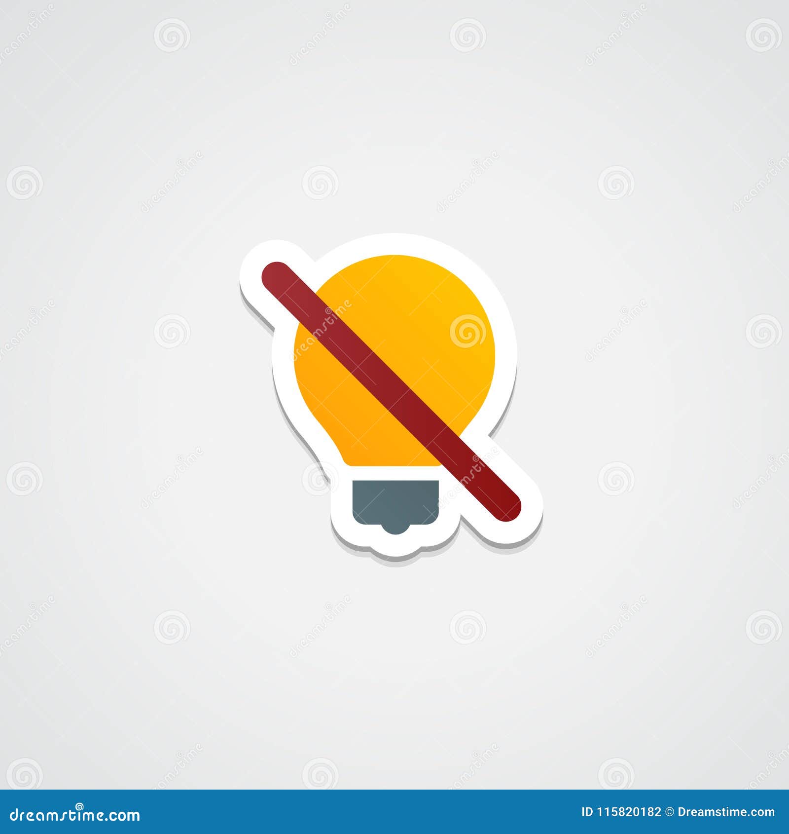 Bulb off Sticker Icon stock illustration. Illustration of sticker ...
