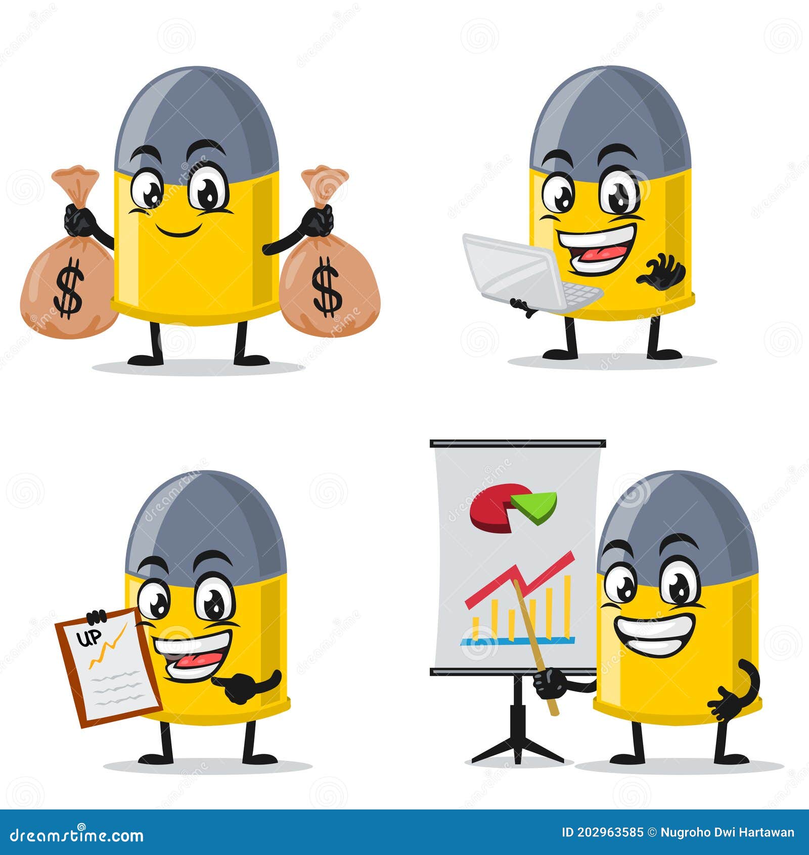 Vector Illustration of Bullet Mascot or Character Stock Image ...