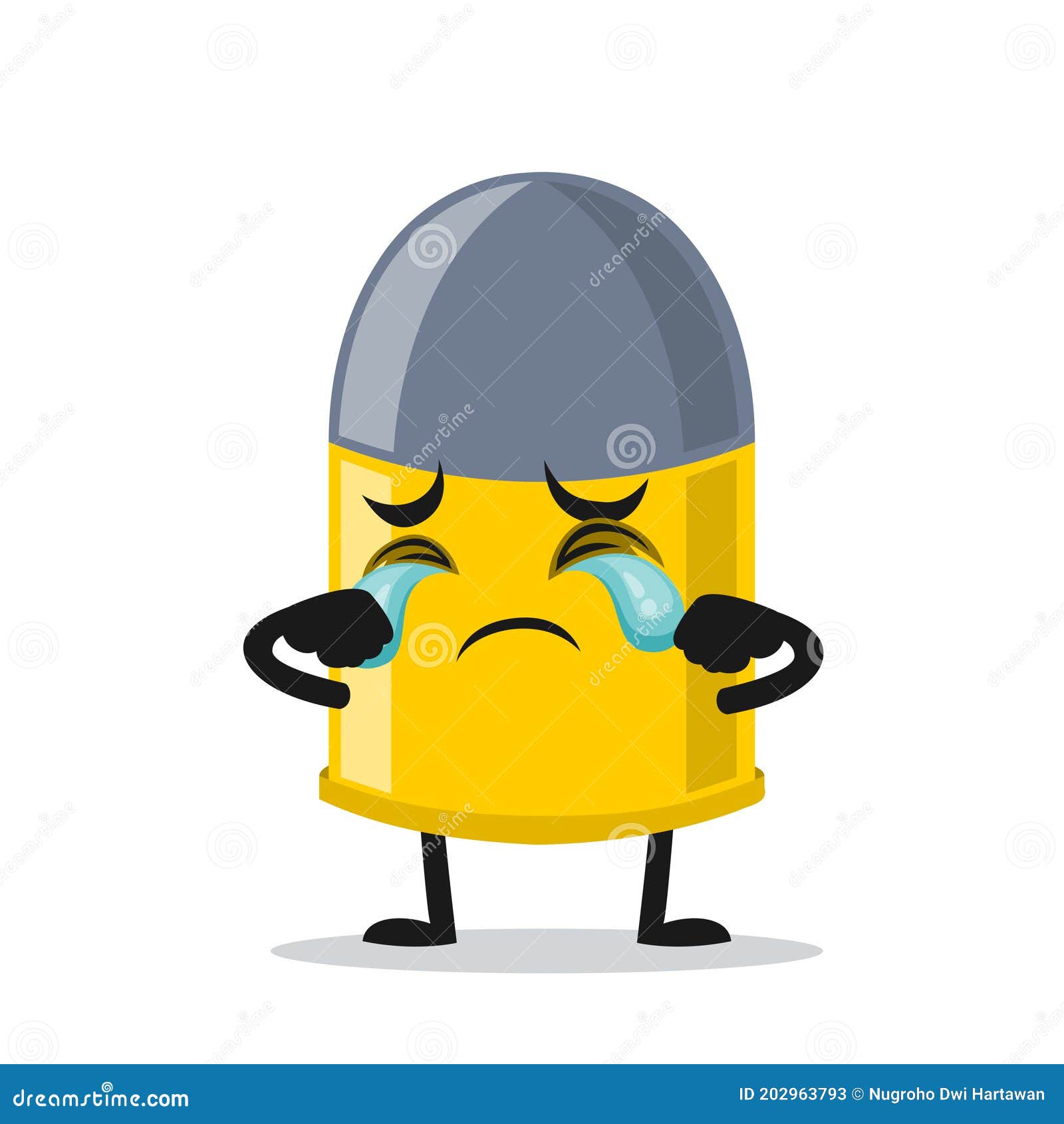 Vector Illustration of Bullet Mascot or Character Stock Image ...
