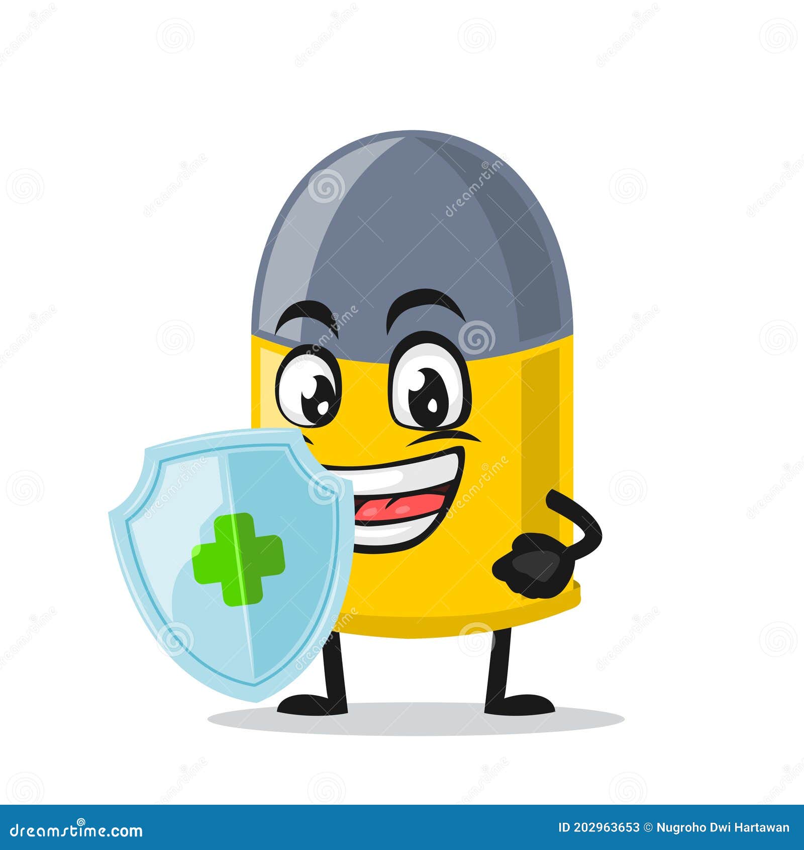 Vector Illustration of Bullet Mascot or Character Stock Image ...