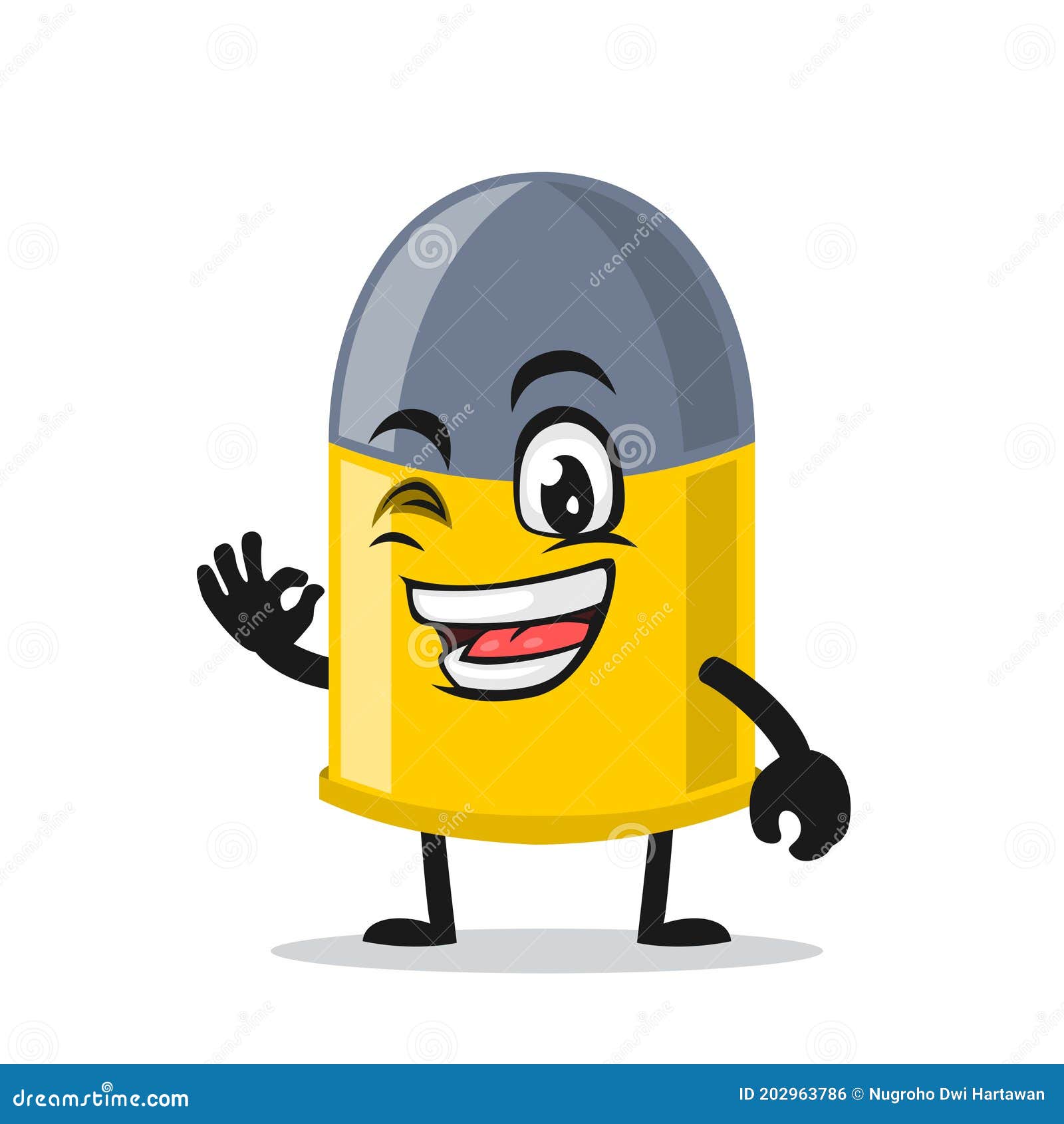 Vector Illustration of Bullet Mascot or Character Stock Photo ...