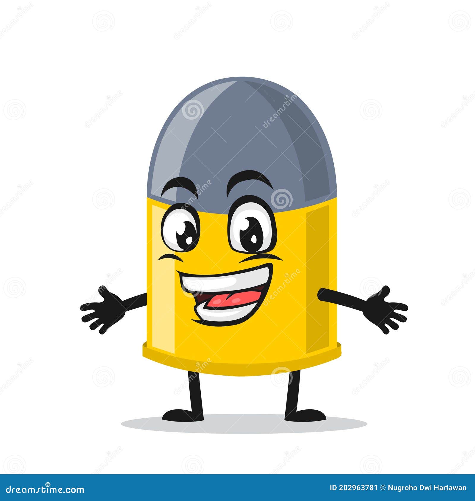Vector Illustration of Bullet Mascot or Character Stock Image ...