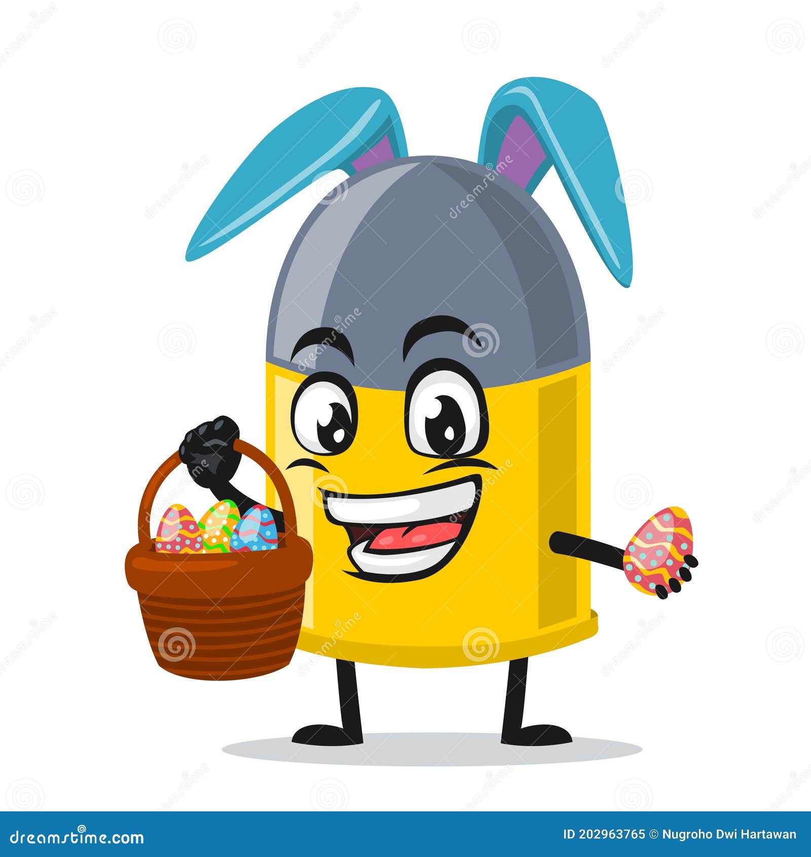 Vector Illustration of Bullet Mascot or Character Stock Image ...