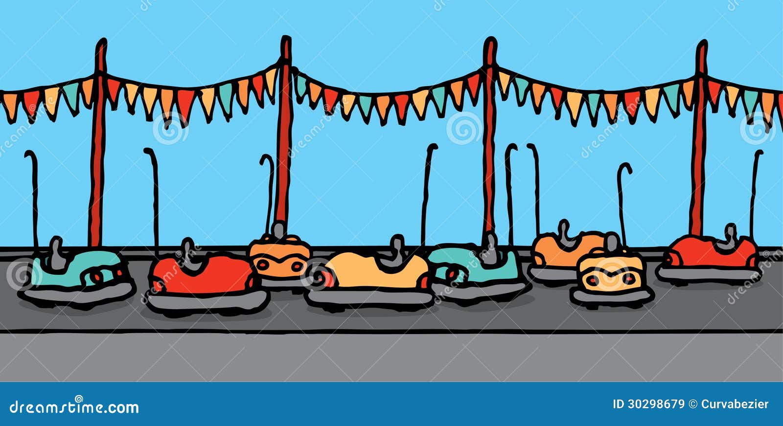 Bumper Cars Cartoon