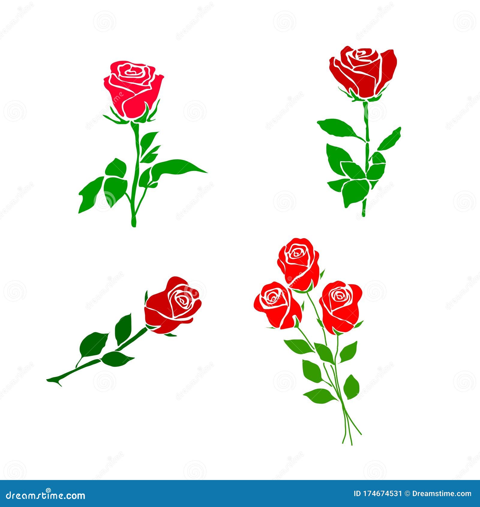 Vector Illustration Bundles of Roses Stock Vector - Illustration of ...