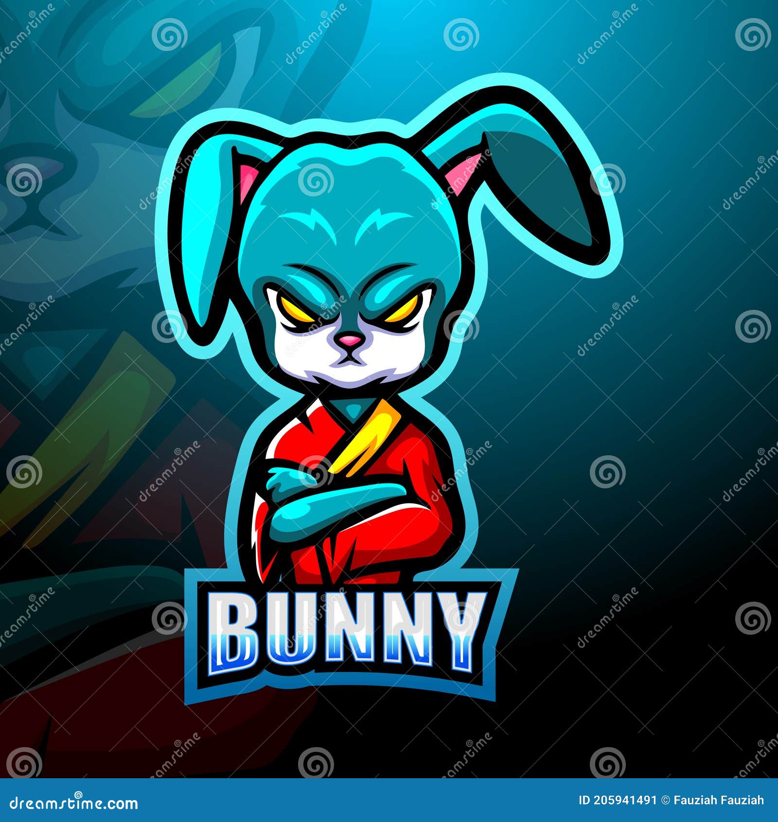 Bunny Mascot Esport Logo Design Stock Vector - Illustration of icon ...