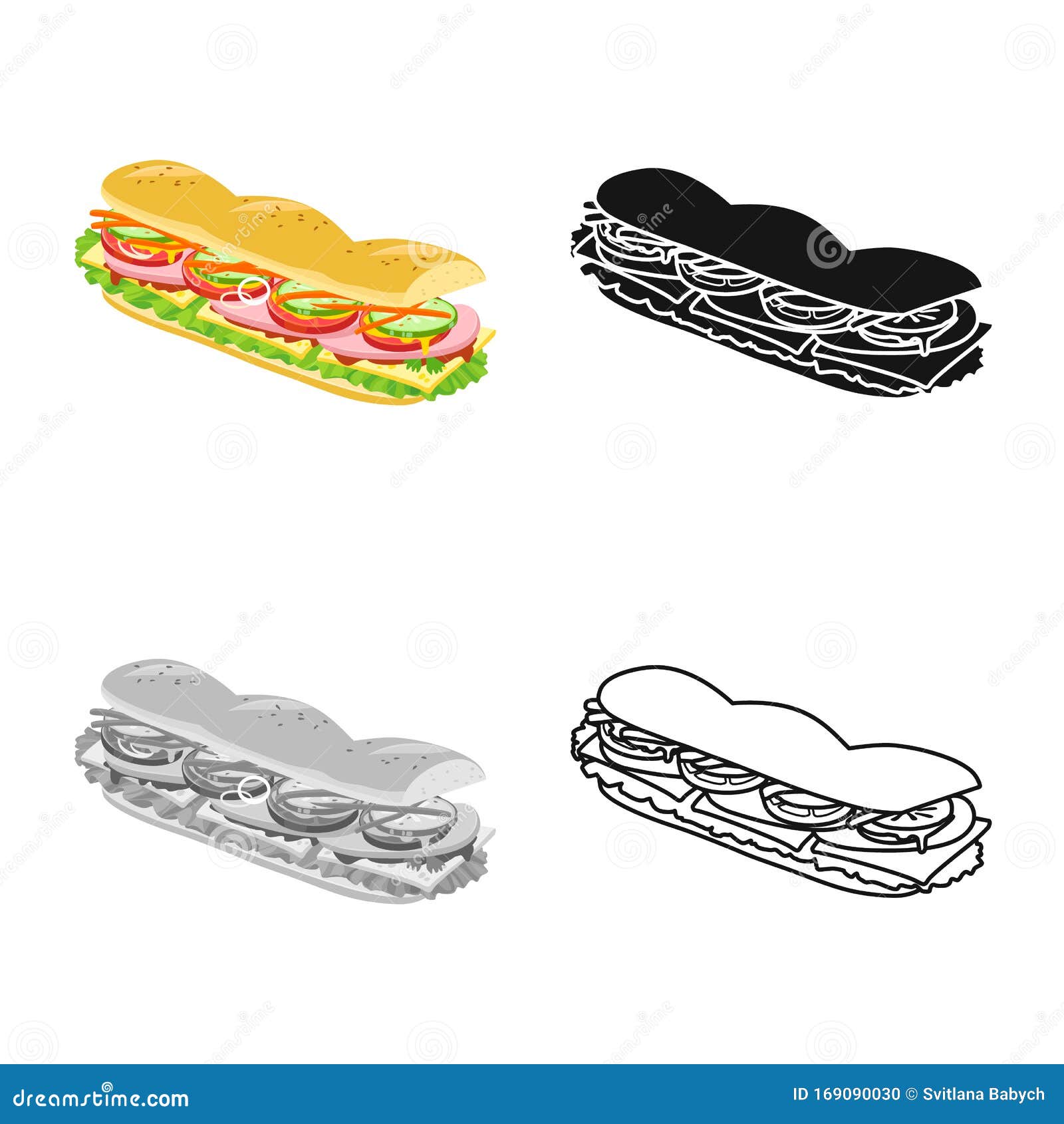 Vector Illustration of Burger and Hoagie Logo. Web Element of Burger ...