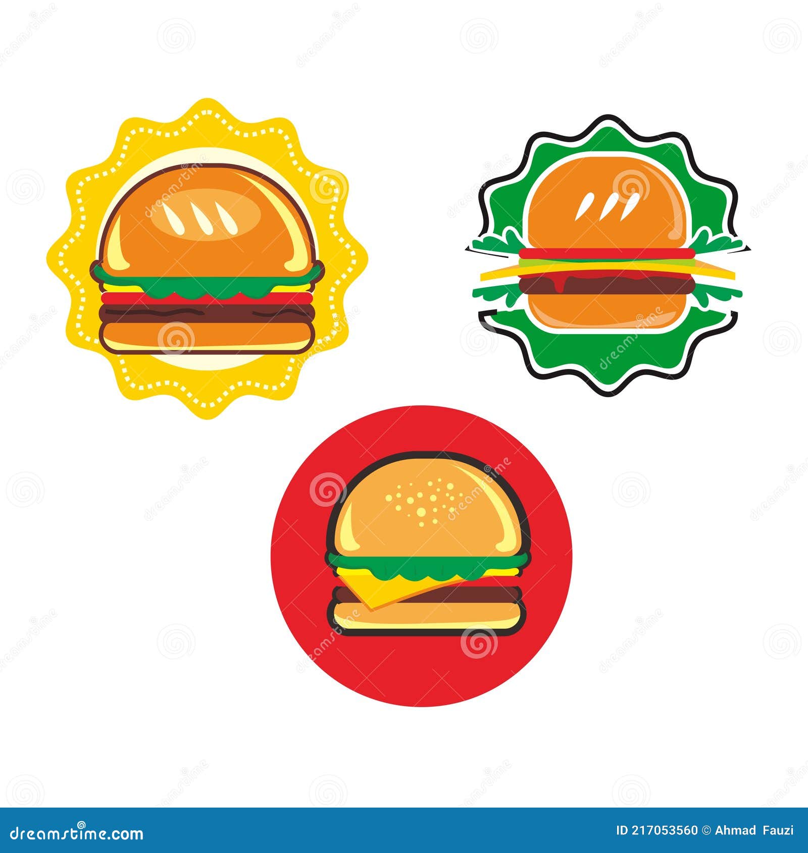 Three Burgers In The Sketch Style On The White Background. Vector ...