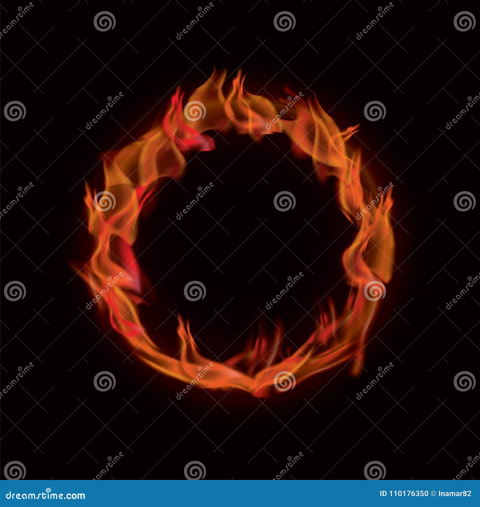 Realistic Vector Ring of Fire Stock Vector - Illustration of energy ...