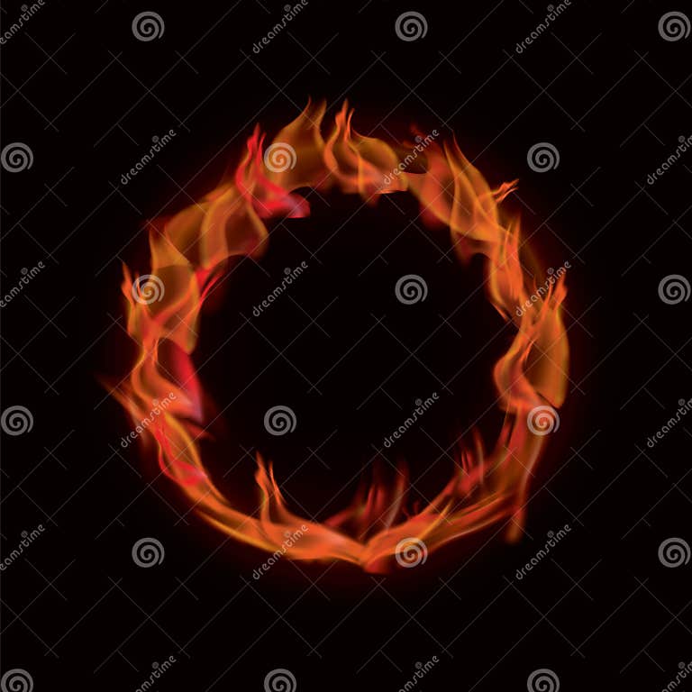Realistic Vector Ring of Fire Stock Vector - Illustration of energy ...