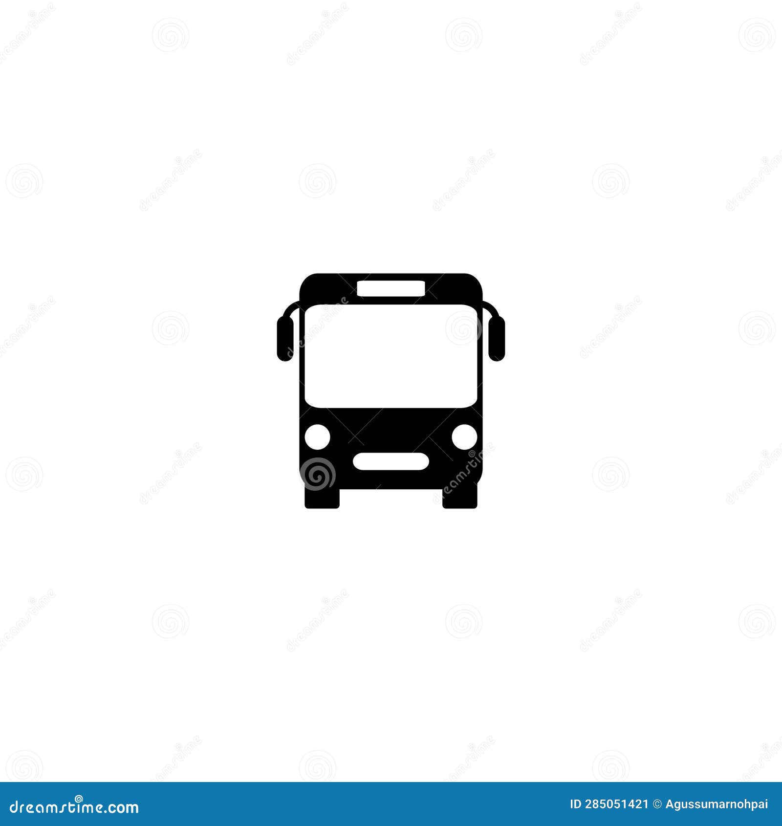 Vector Illustration of a Bus from the Front for an Icon, Symbol or Logo ...