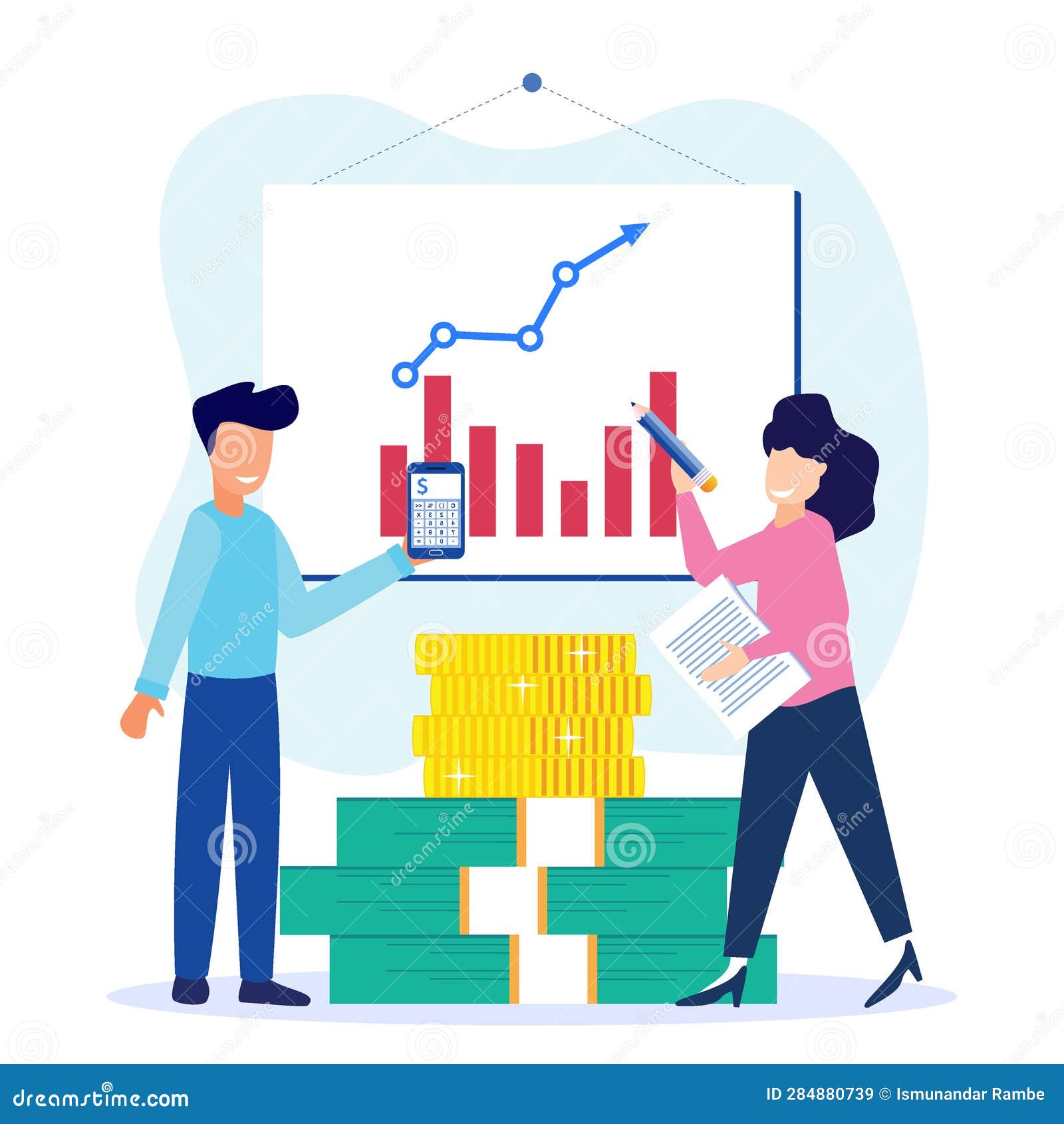 Illustration Vector Graphic Cartoon Character of Accounting Stock ...