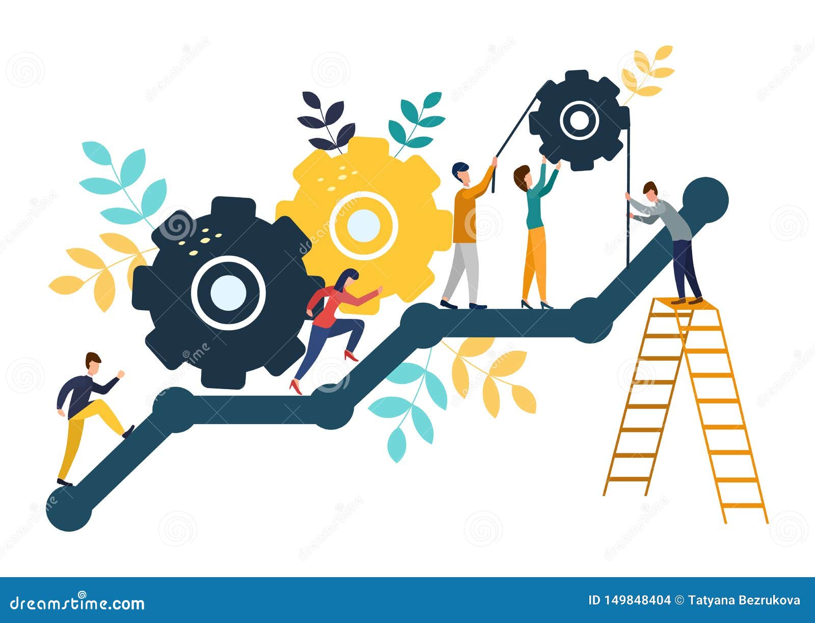Vector Illustration of a Business, Employees Study Infographics ...
