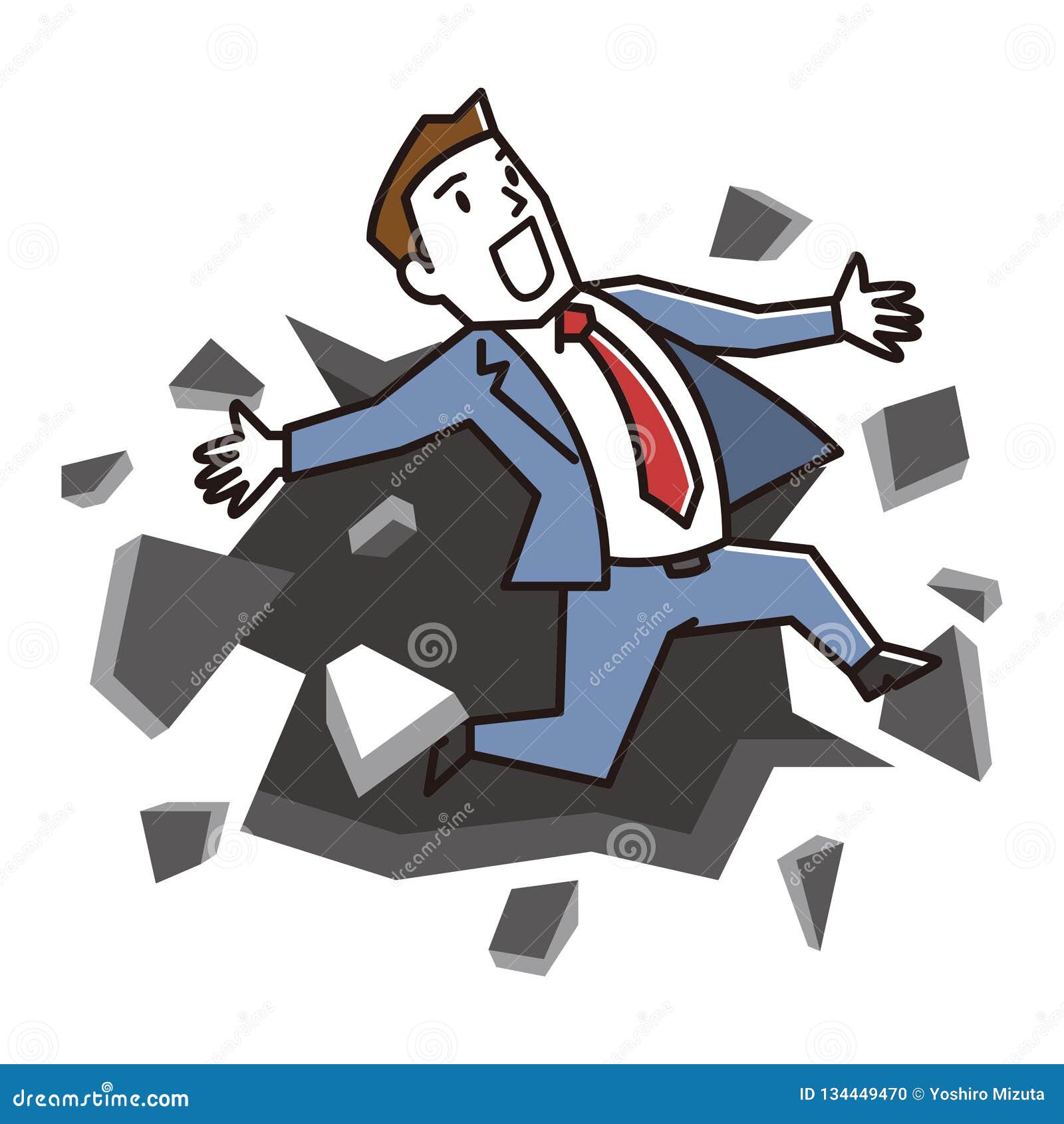 Breaking Down Stumbling Block Vector Cartoon Illustration ...