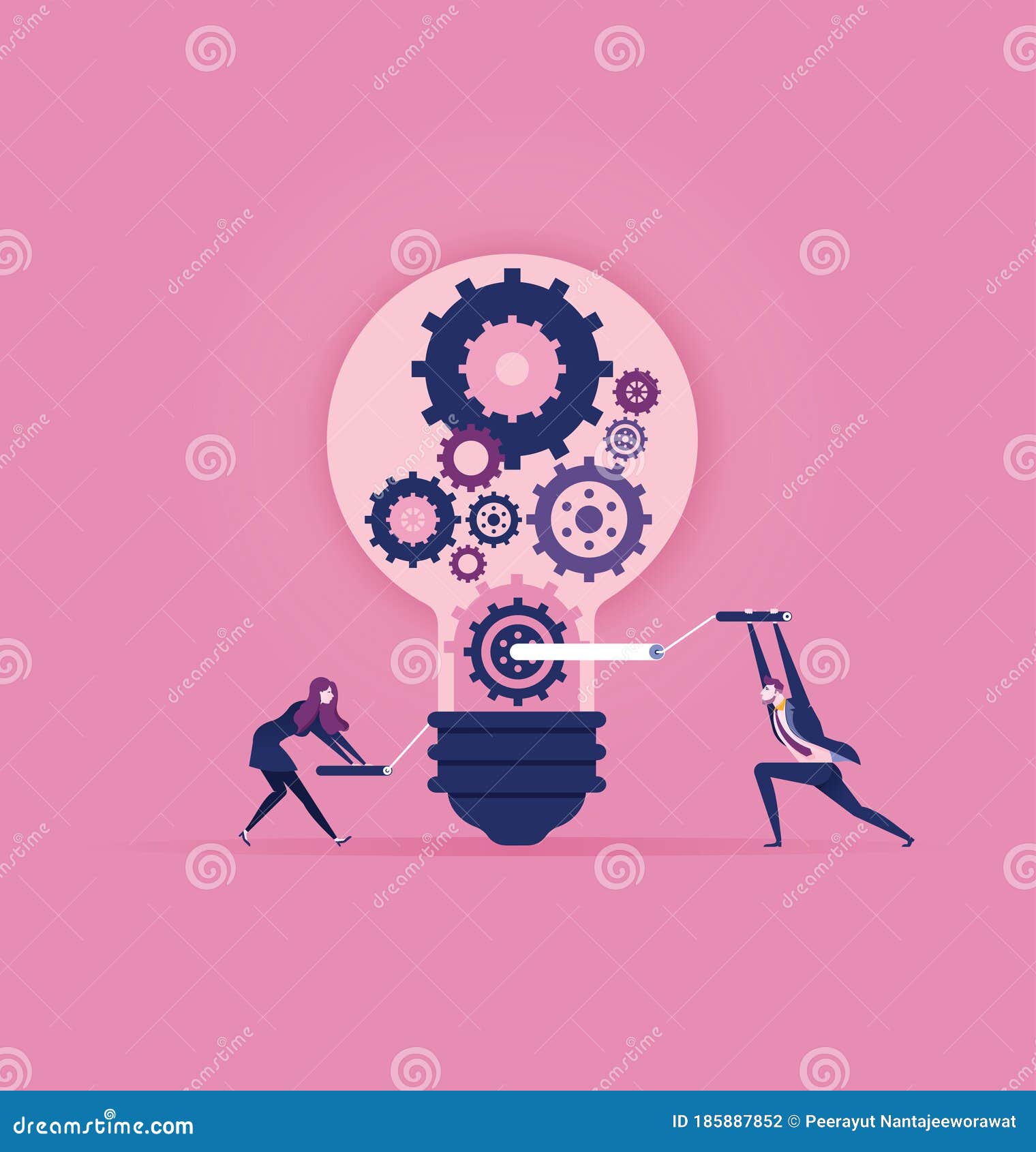 Creating Ideas Concept App Interface Template. Vector Illustration ...