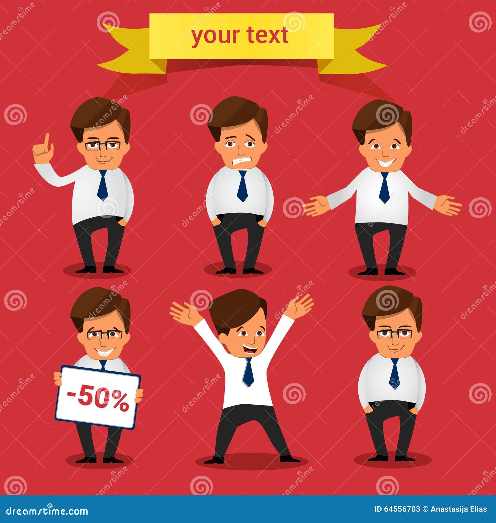 Vector Illustration of Businessman Cartoon Character Stock Illustration ...