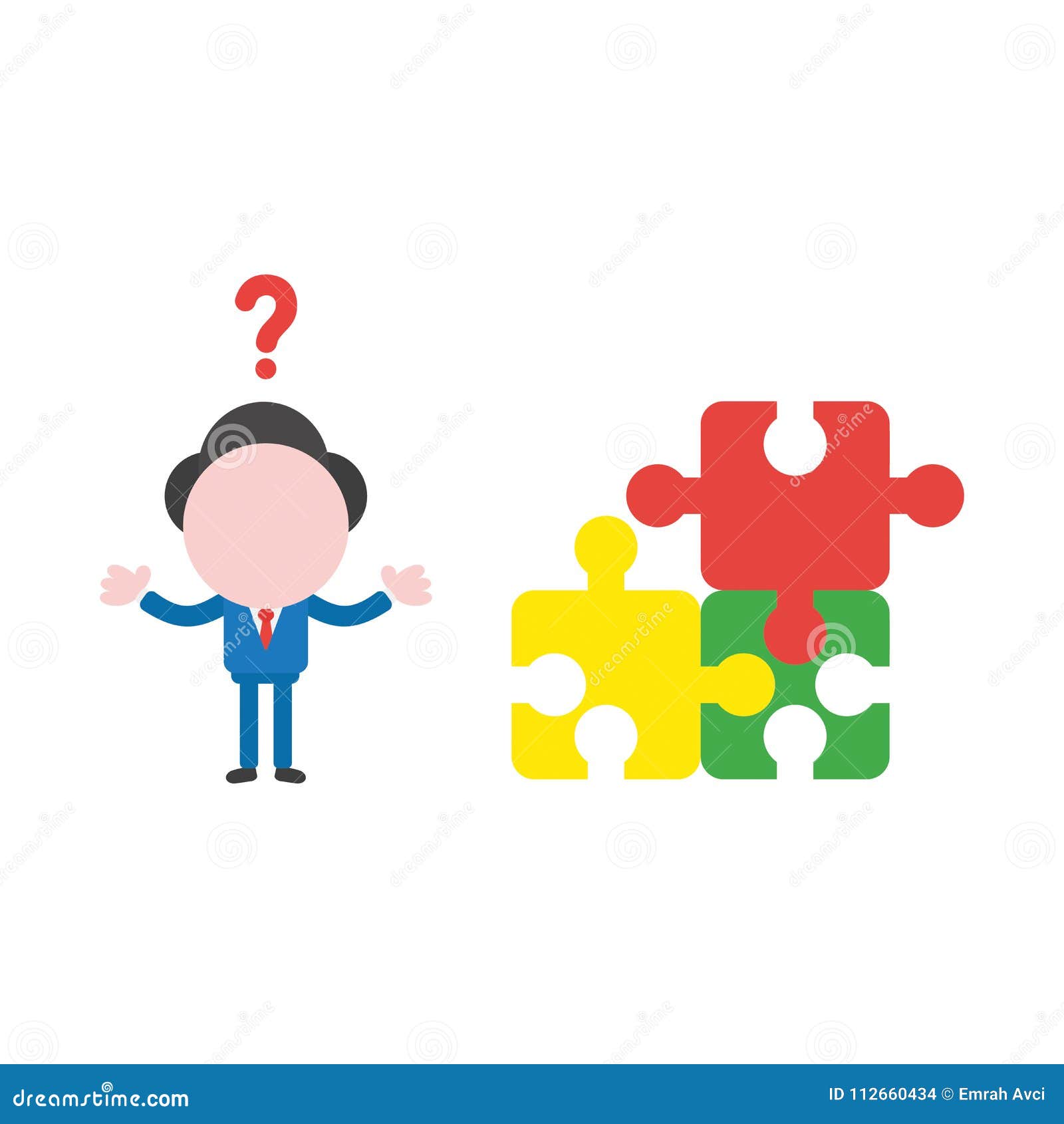 Vector Illustration Businessman Character Confused with Three Pu Stock ...