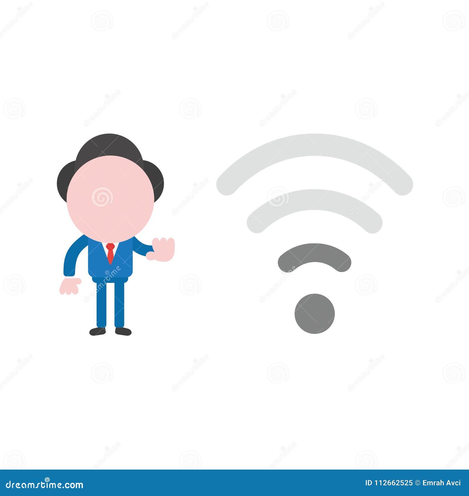 Vector Illustration Businessman Character with Low Wifi Wireless Stock ... Vector Illustration Businessman Character with Low Wifi Wireless Stock ...