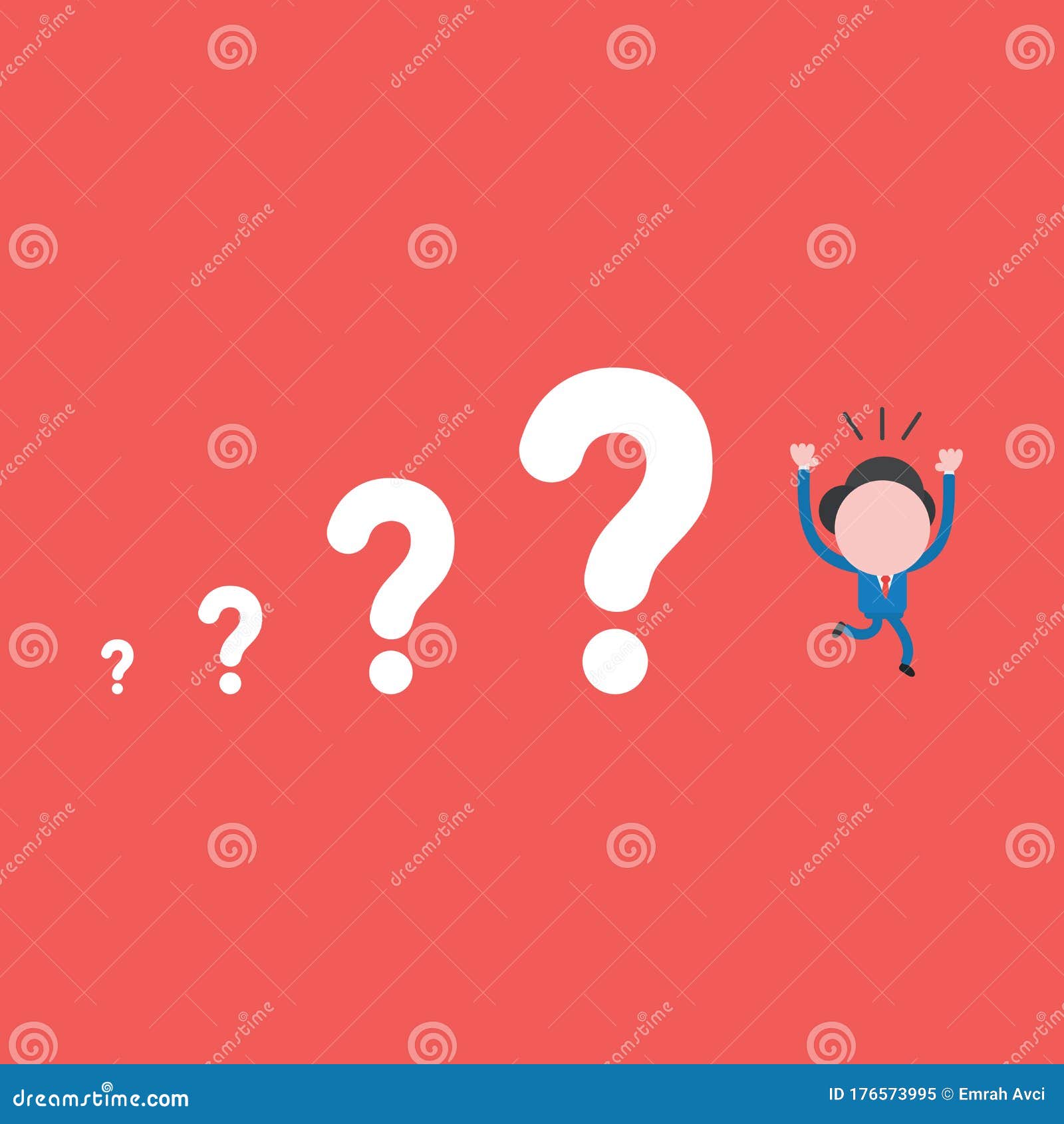 Man Running From Question Marks Stock Illustration | CartoonDealer.com ...
