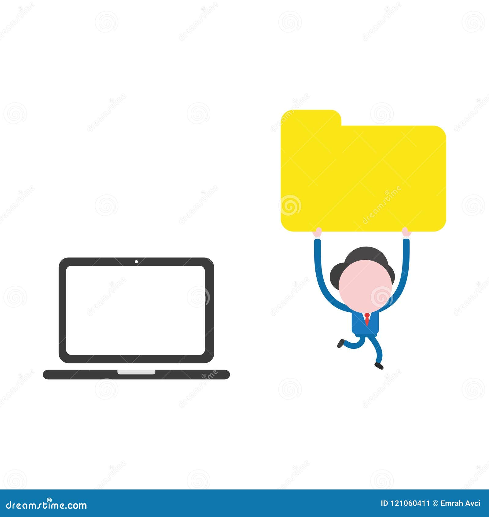 Vector Businessman Character Running and Carrying File Folder Fr Stock ...