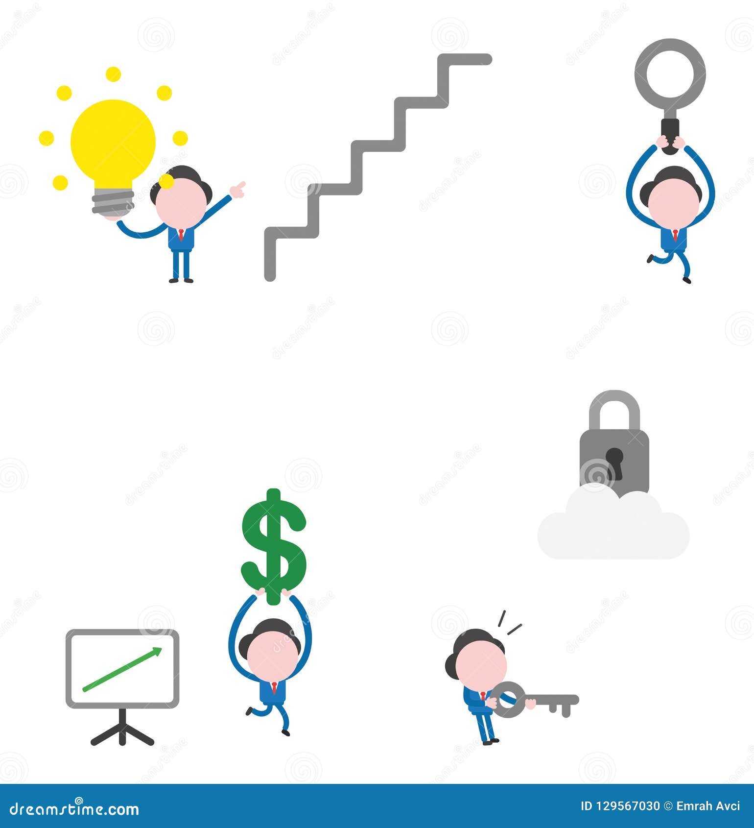 Vector Illustration Businessman Character Set Stock Vector ...