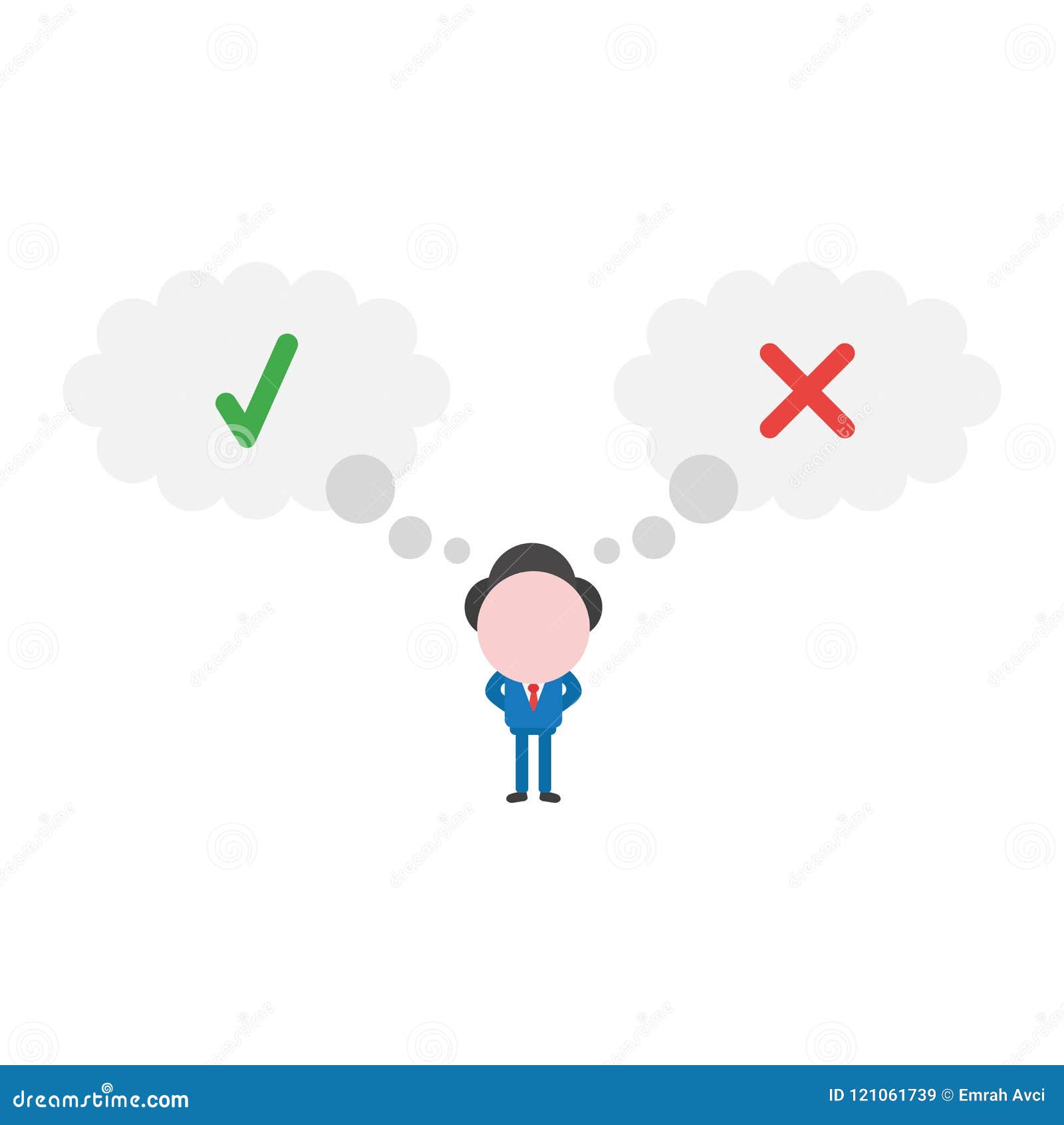 Vector Businessman Character with Thought Bubbles with Check and Stock ... Vector Businessman Character with Thought Bubbles with Check and Stock ...