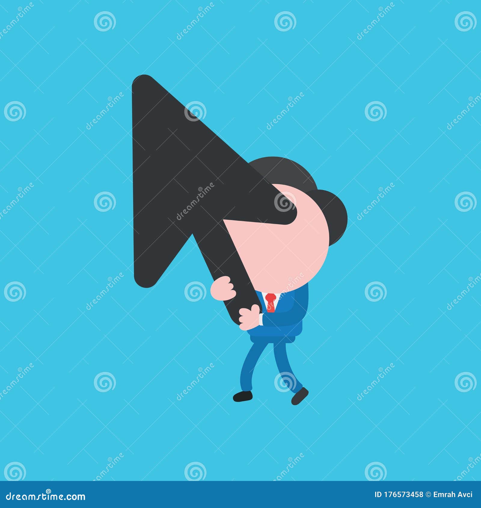 Vector Illustration of Businessman Character Walking and Holding ...