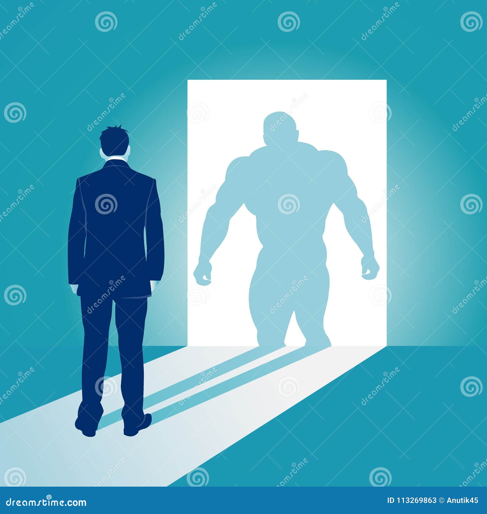 Businessman and His Shadow. Business Concept Vector Illustration Stock ...