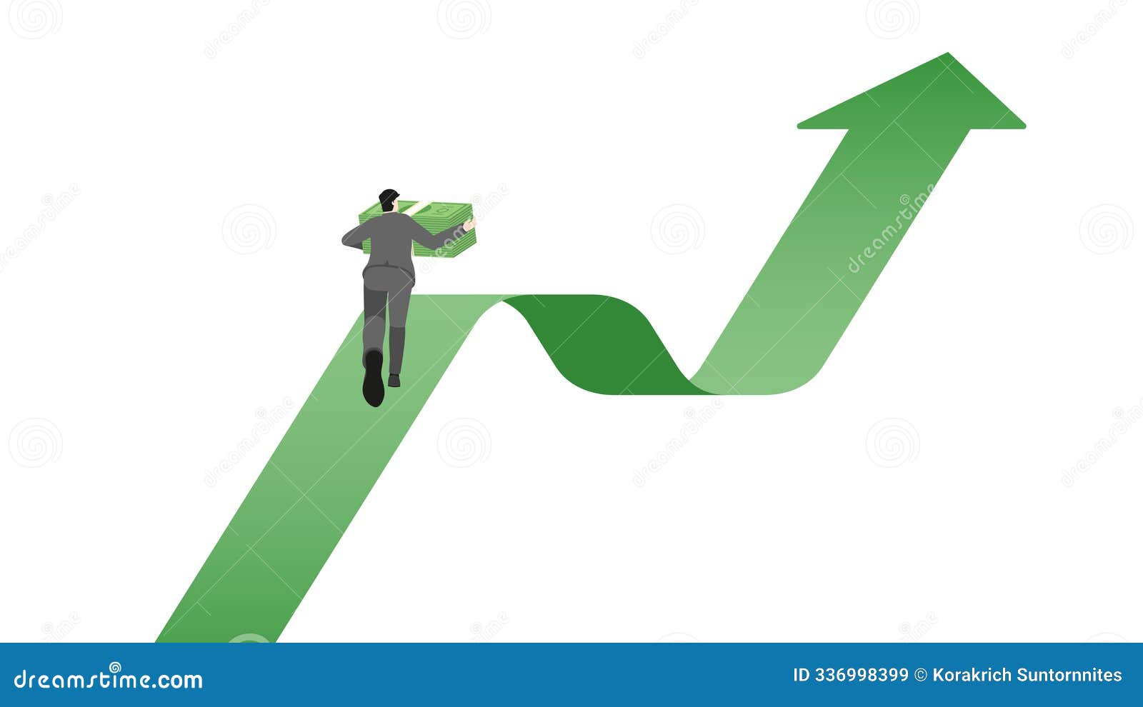 Stack Of Banknotes Representing Loan Agreement With Paper Document ...