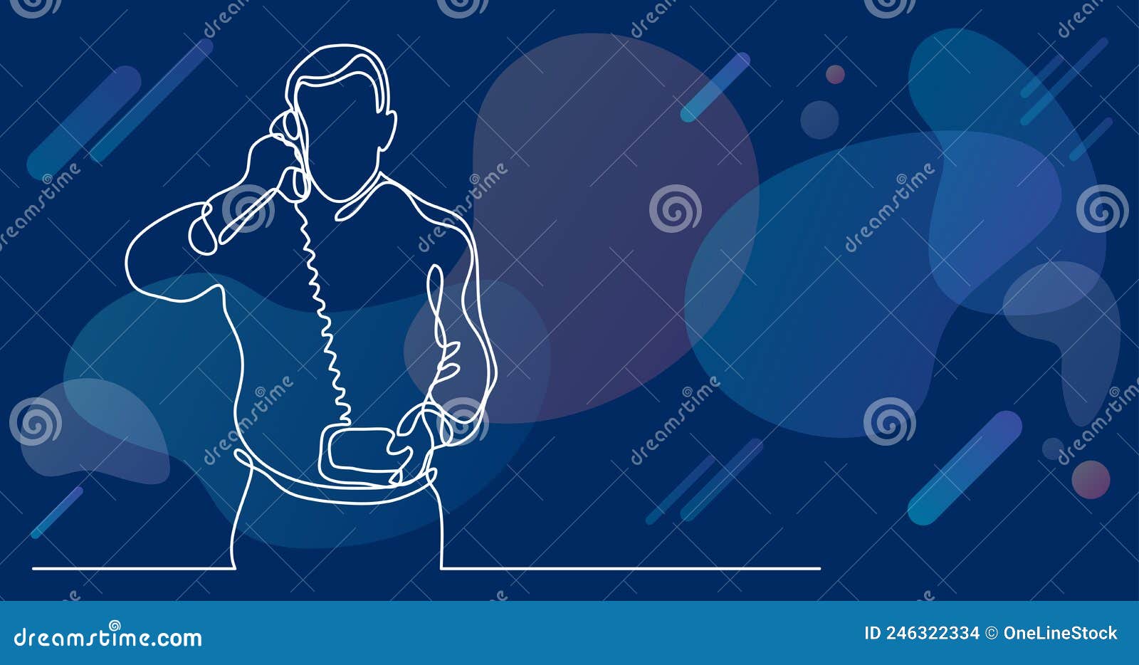 Businessman Making Phone Call - Continuous Line Drawing Stock Vector ...