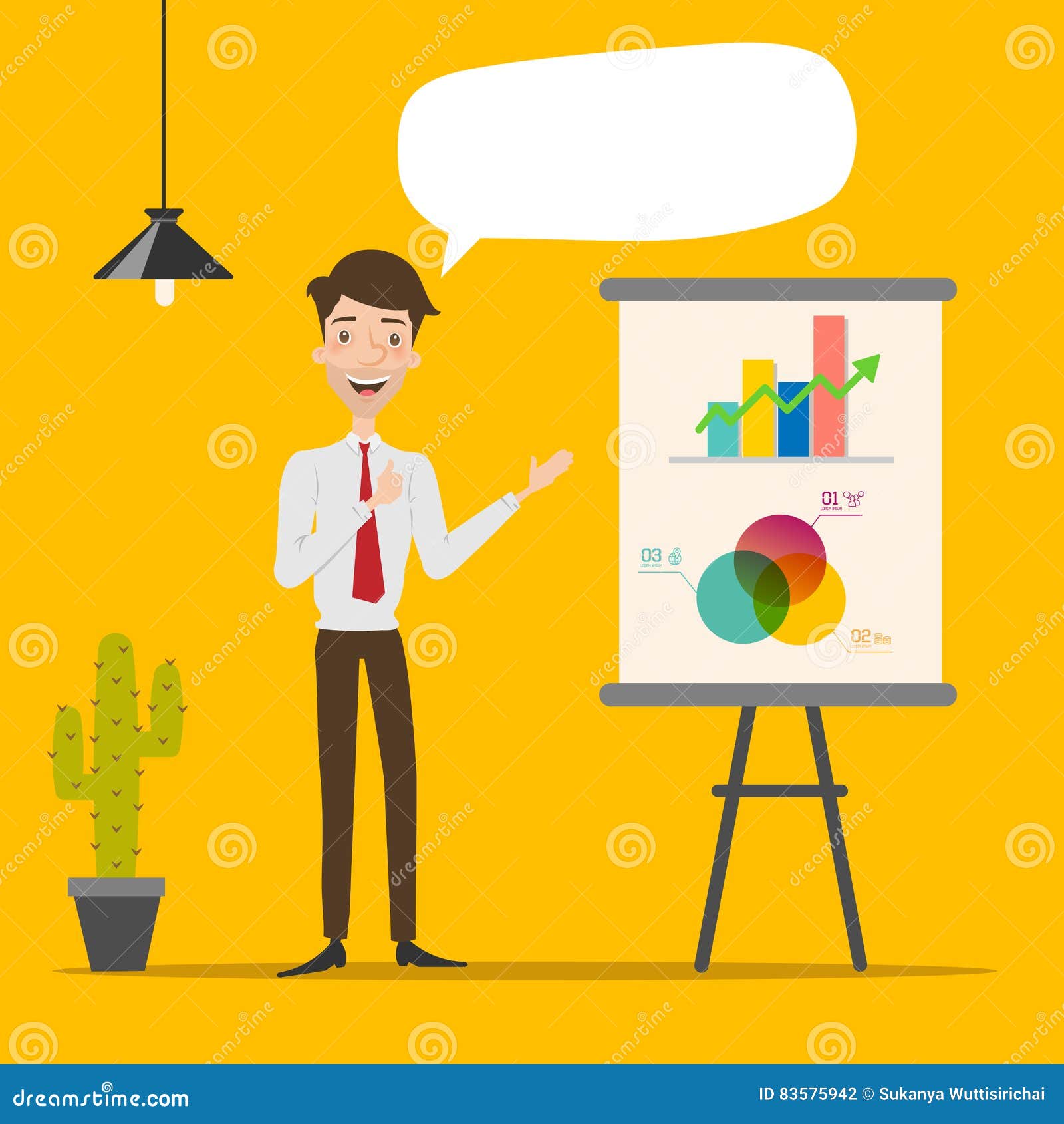 Vector Illustration of Businessman Making a Presentation. Stock ...