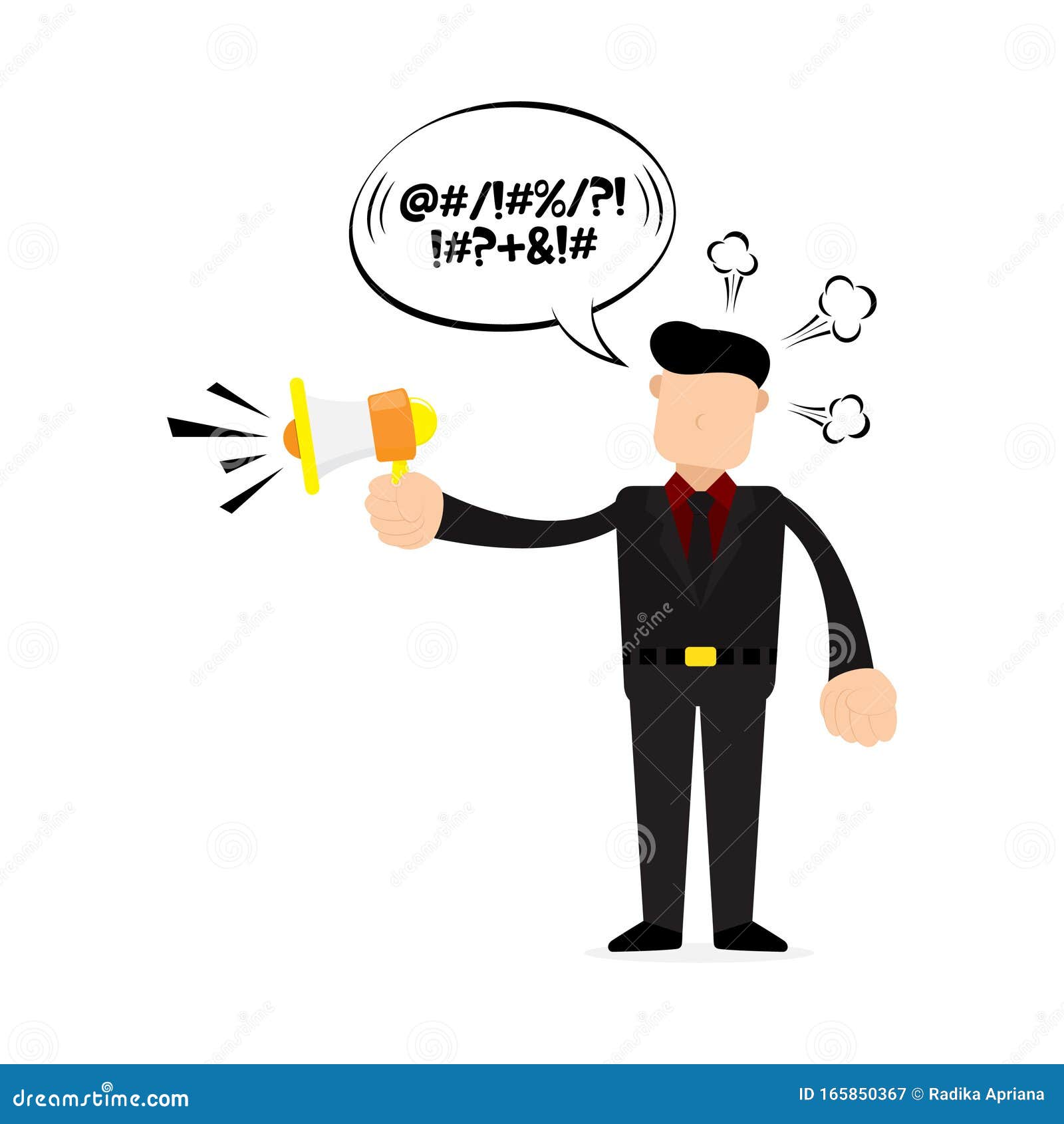 Vector Illustration Businessman Mit Boss Angry in Company Vektor ...