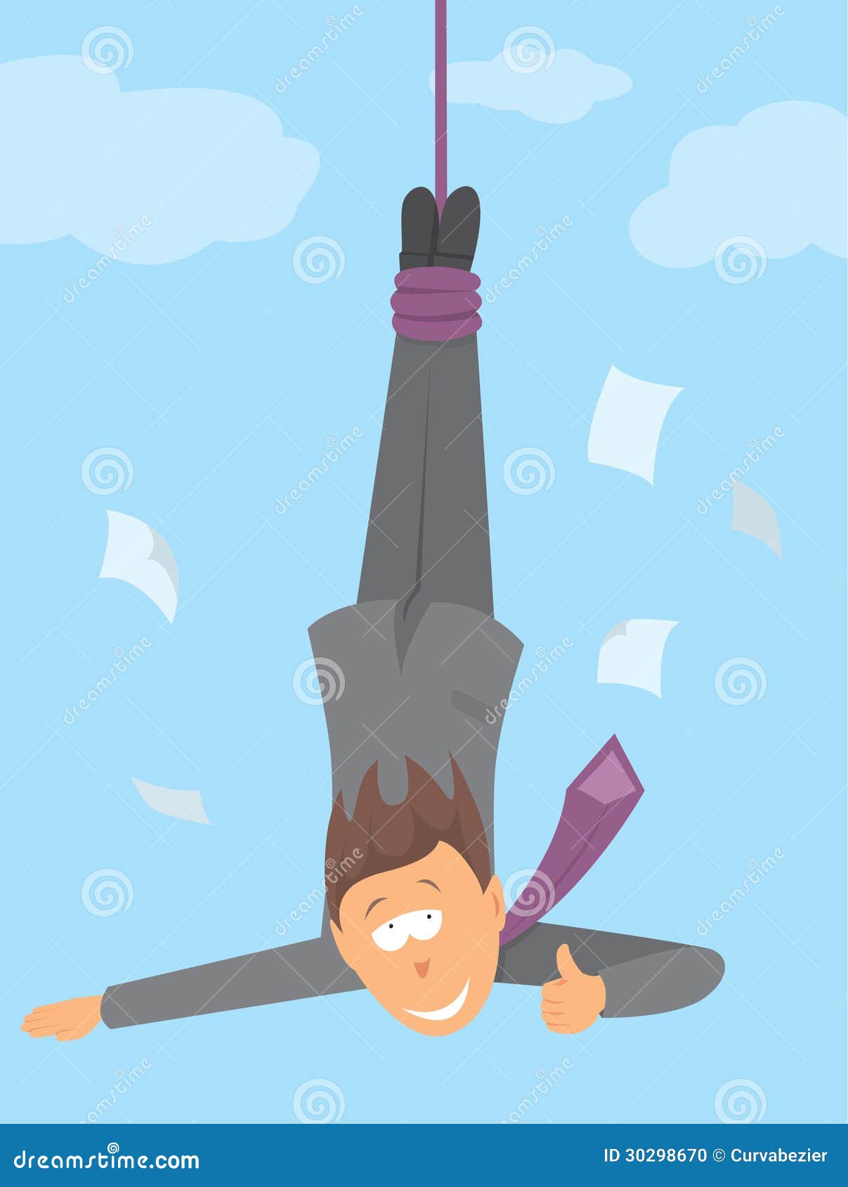 Businessman taking risks stock vector. Illustration of bungee - 30298670