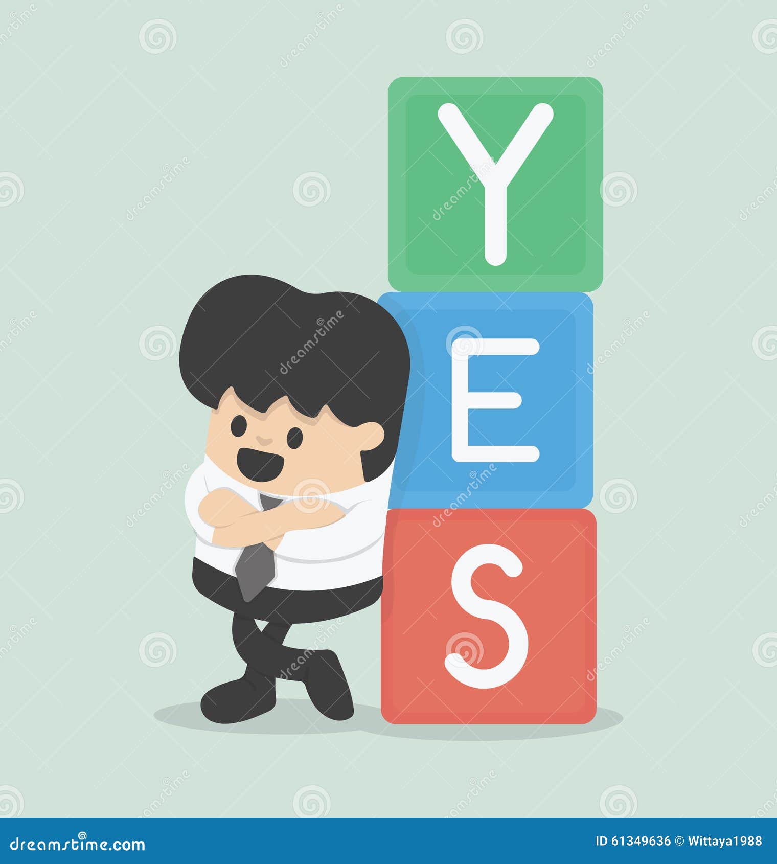 Vector Illustration of a Businessman with YES Stock Vector ...