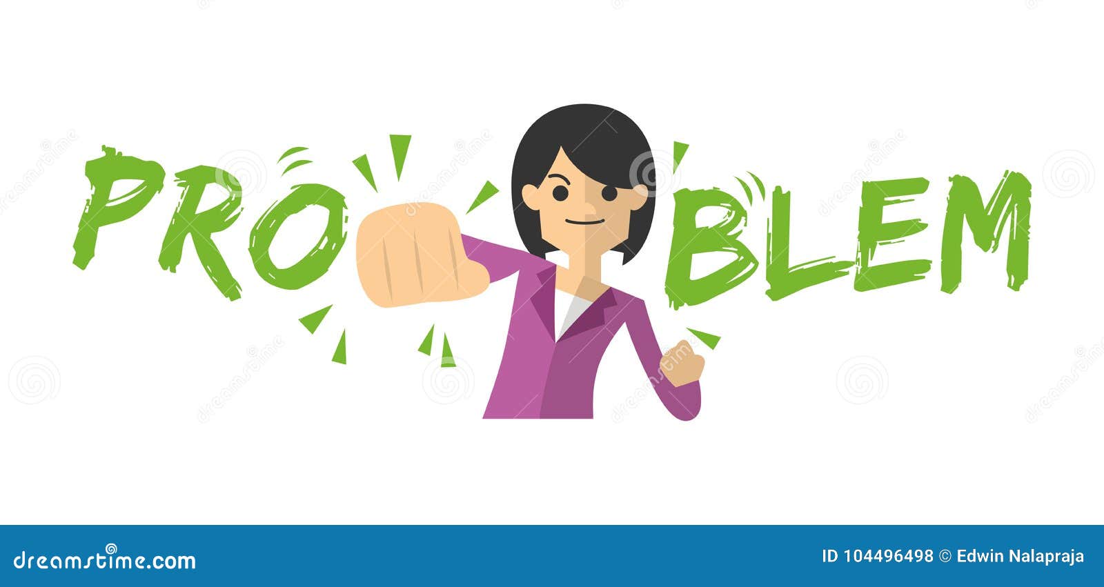 Businesswoman Hitting Problem Word, Problem Solving Stock Vector ... Businesswoman Hitting Problem Word, Problem Solving Stock Vector ...