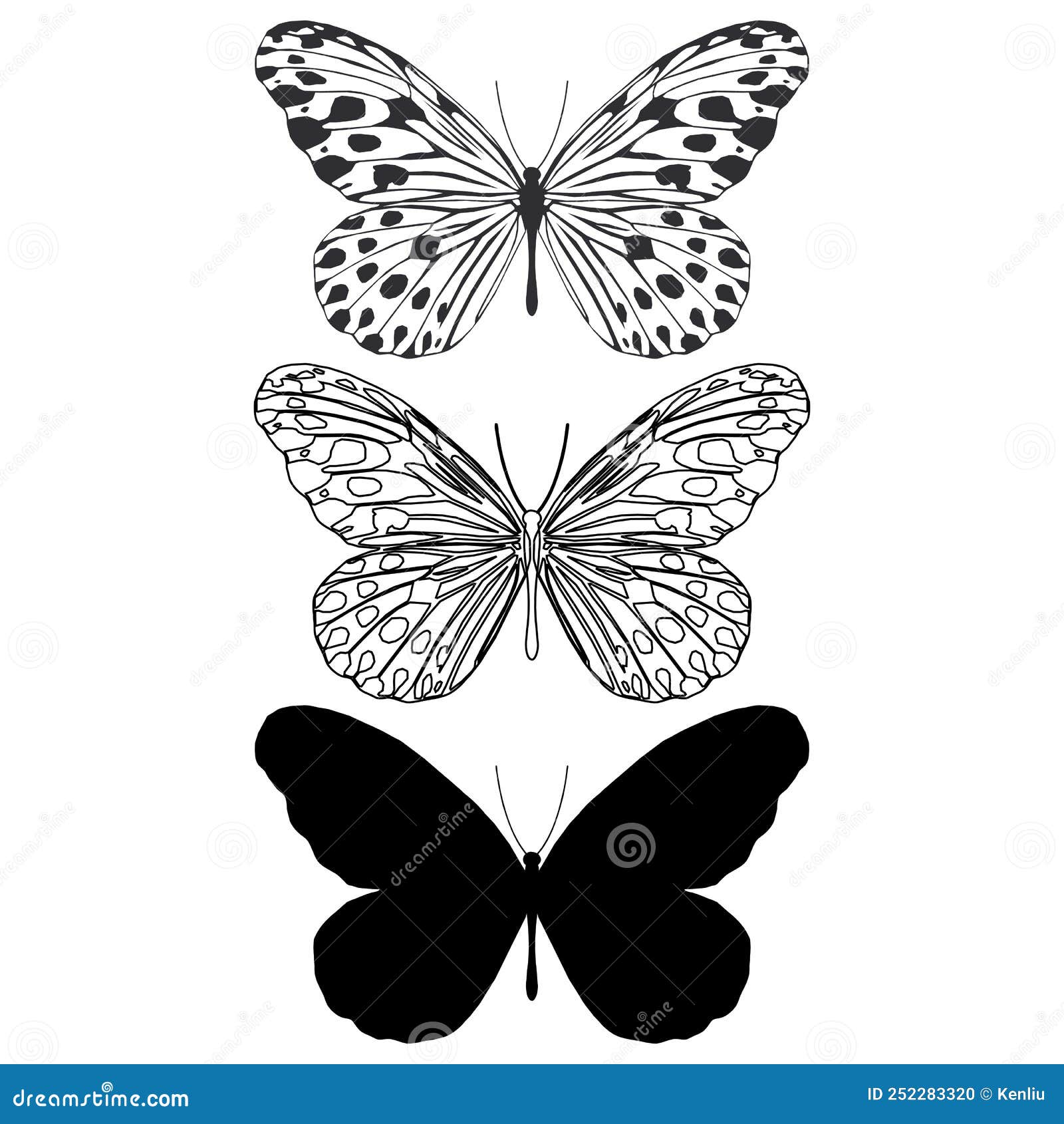 Vector Illustration of Butterfly Pattern Stock Vector - Illustration of ...