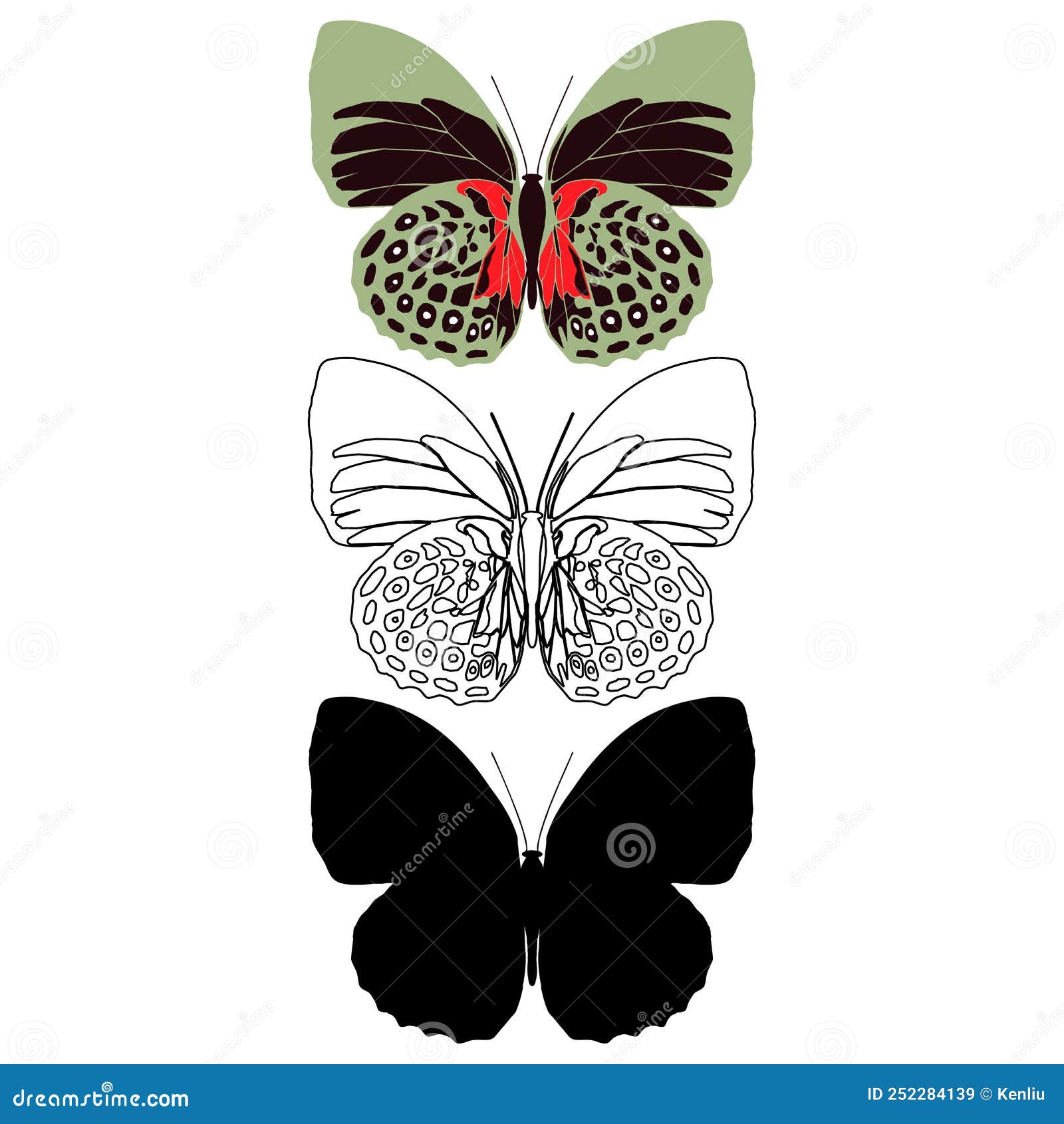 Vector Illustration of Butterfly Pattern Stock Vector - Illustration of ...